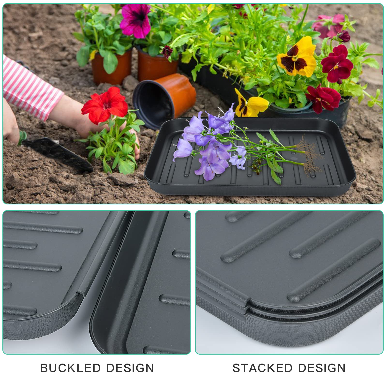 Snapklik.com : 3 Packs Square Boot Tray, Plastic Utility Shoe Mat Tray ...