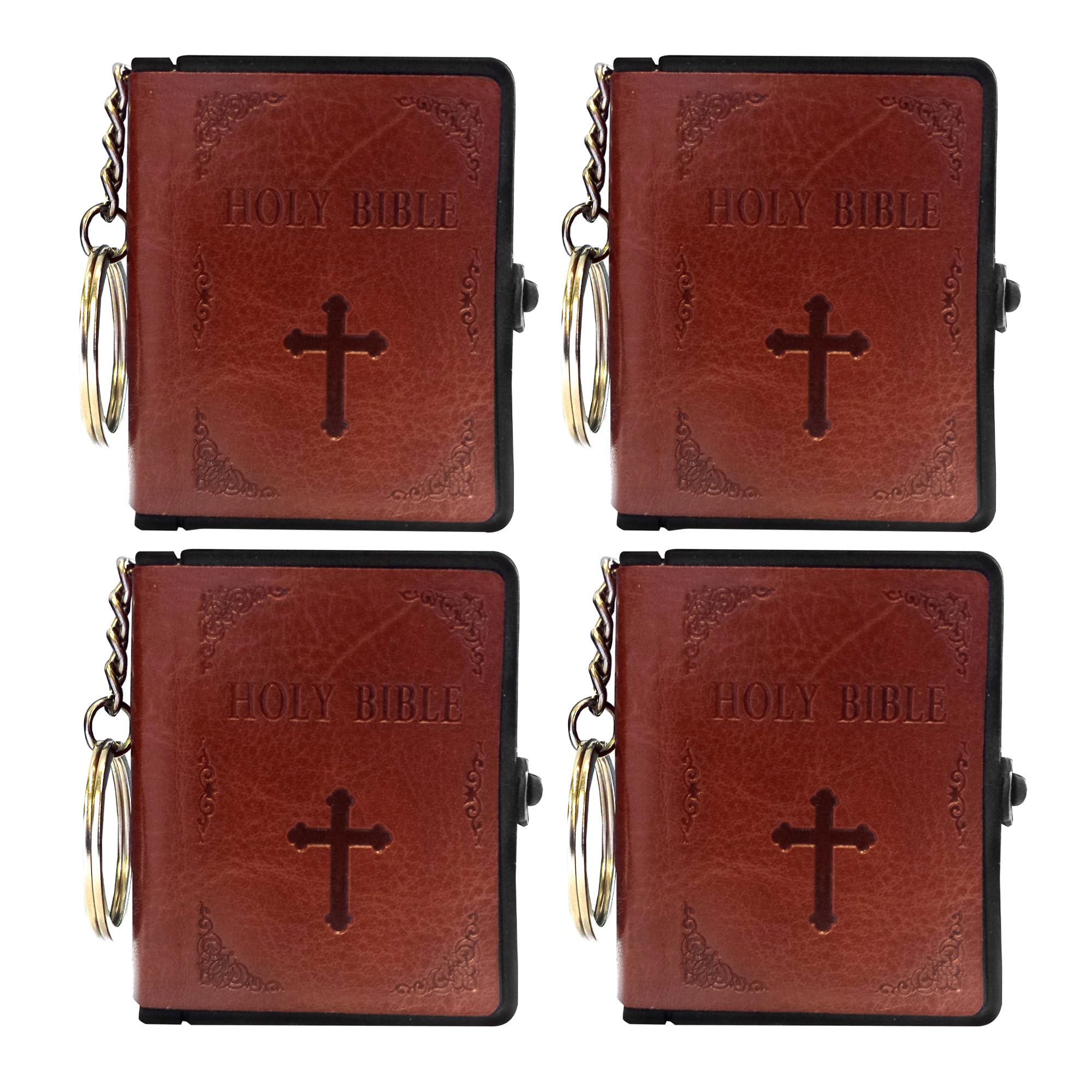 Smallest Leather Bible Keychain, With O Ring to Attach to Wallet ...