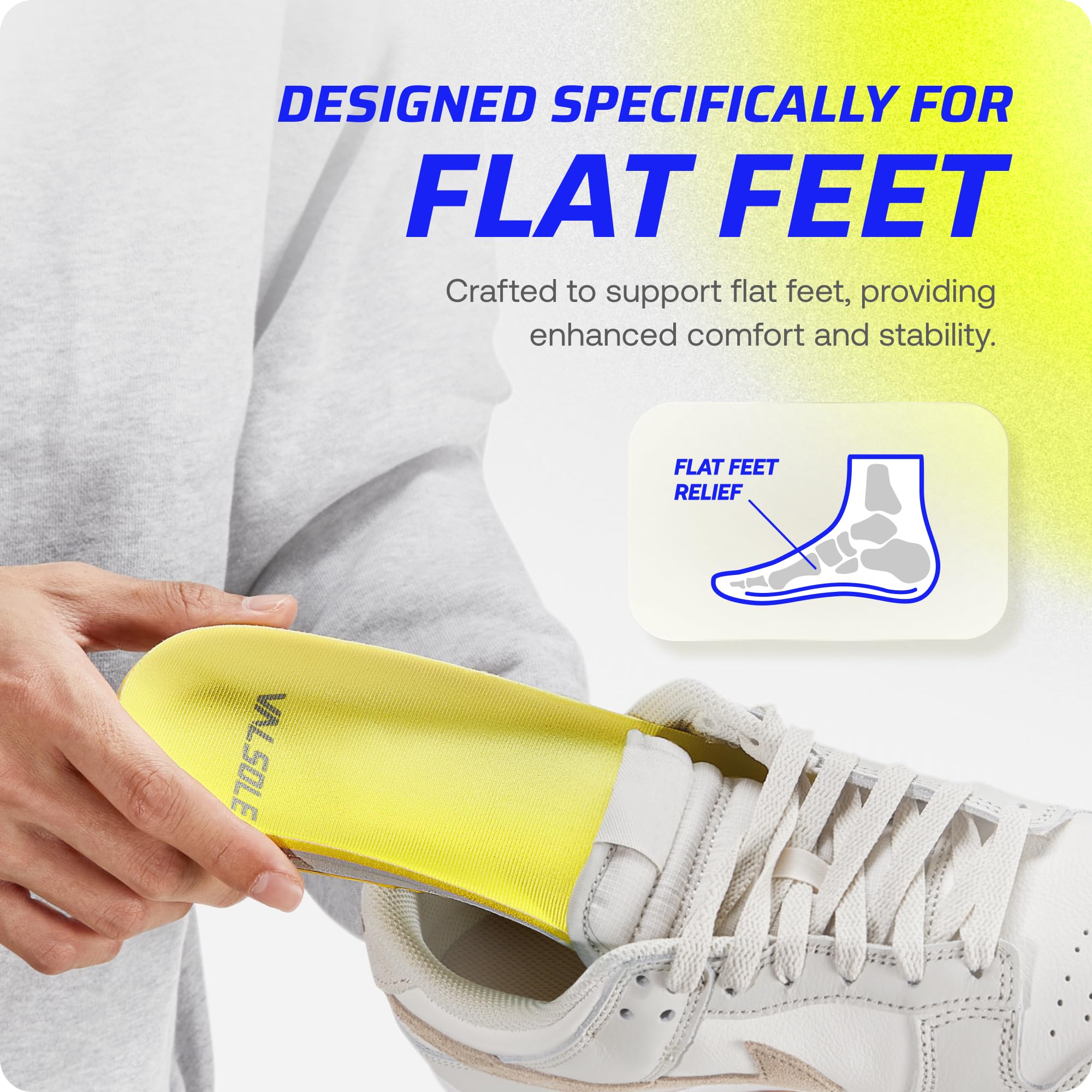 Snapklik.com : VALSOLE Flat Feet High Arch Support Insole For Men Women ...