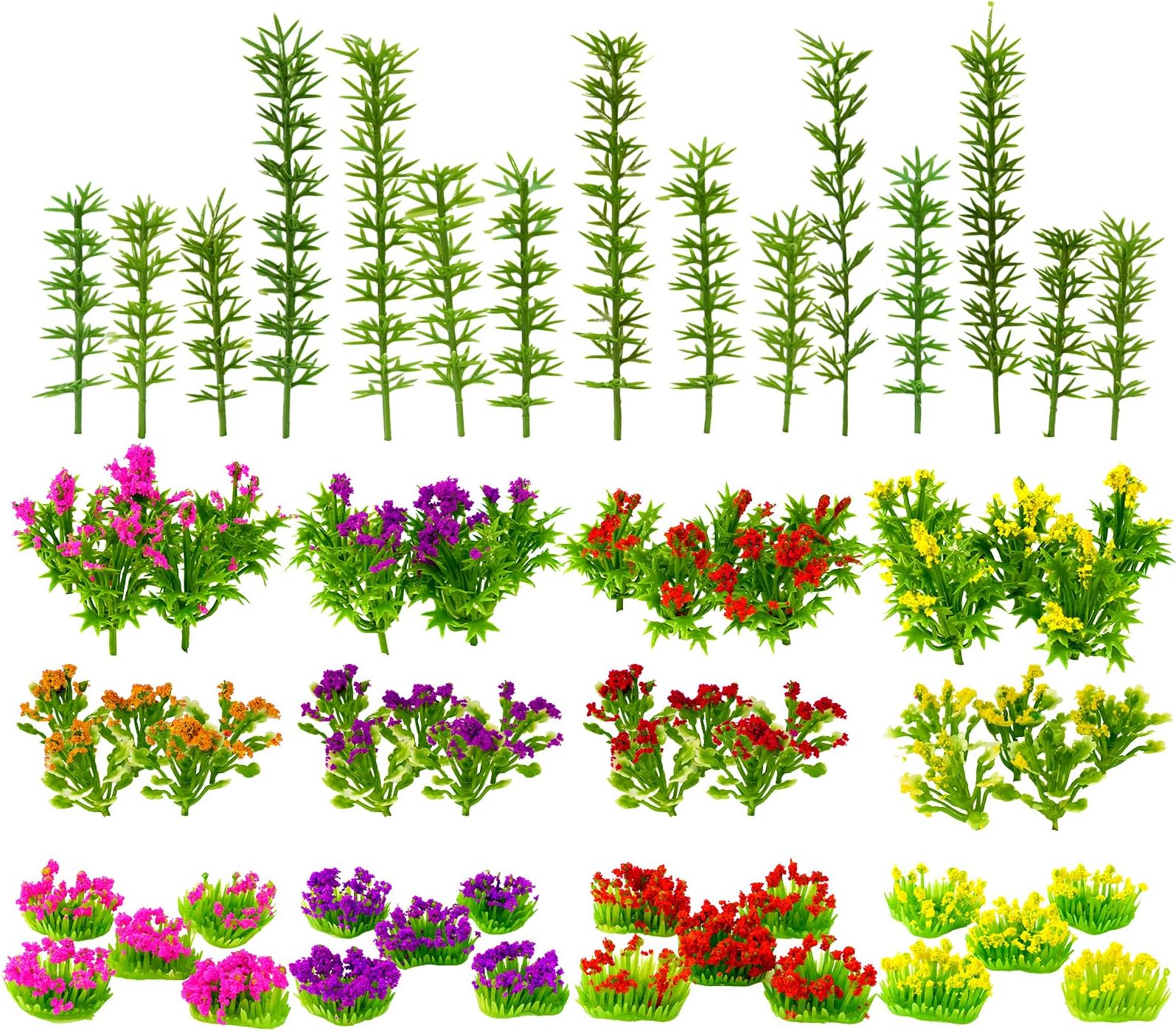 Amazon.com: FOIMAS 100pcs Miniature Plant Set - Mini Trees, Flowers ...