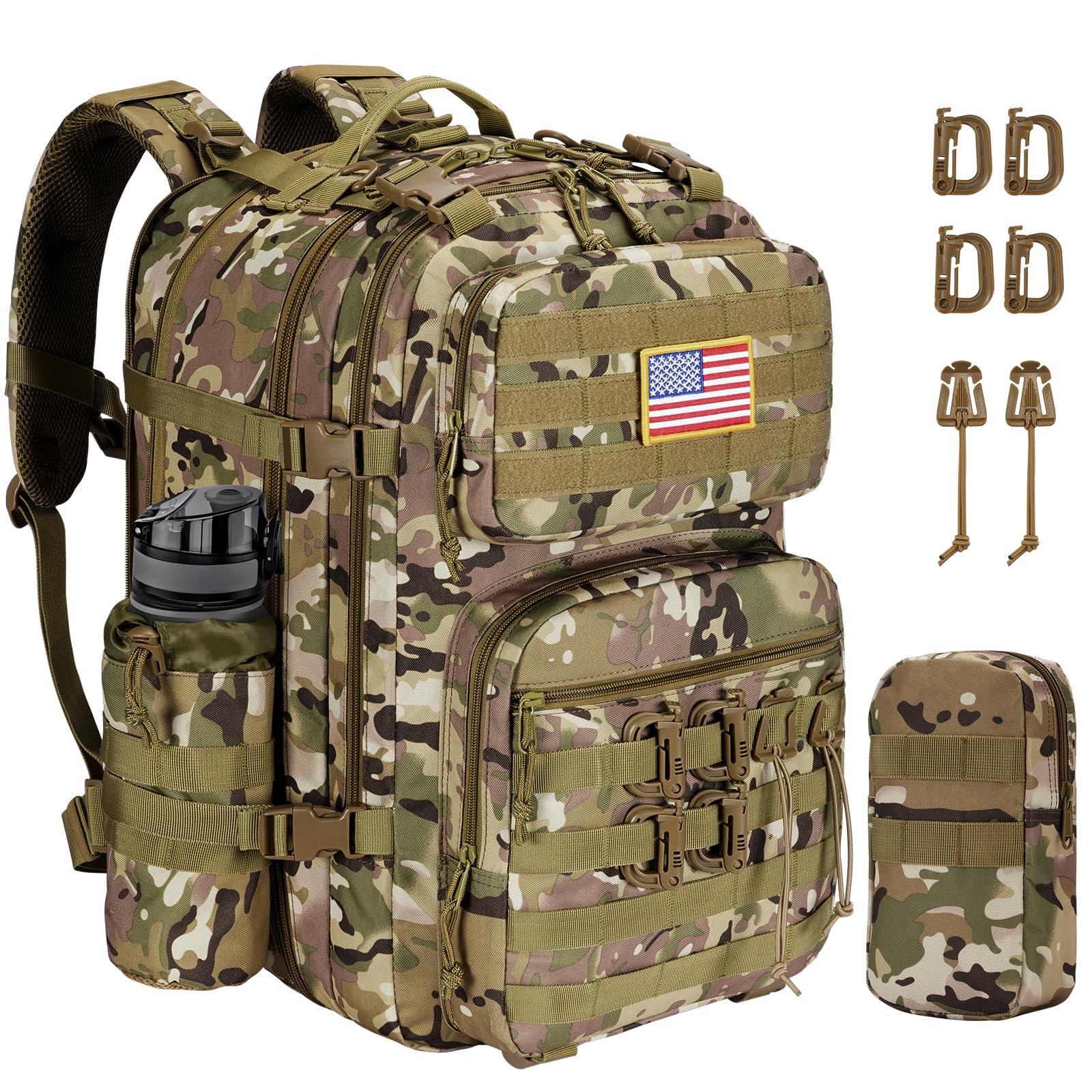 Amazon.com: CVLIFE 60L-50L Large Tactical Backpack for Men, 900D Heavy ...