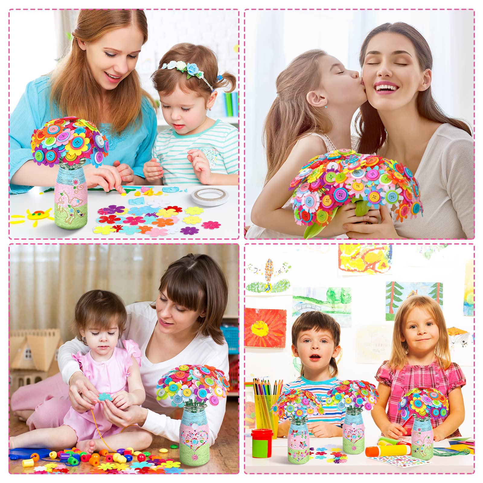 Crafts for Girls Ages 6-12 Set of 4 Make Your Own Flower Bouquet with ...