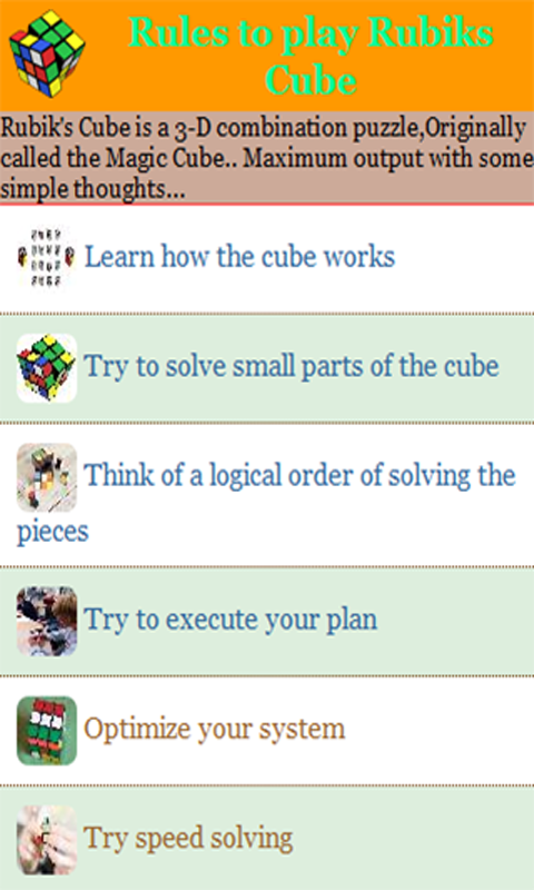 Rules to play Rubiks Cube - App on Amazon Appstore