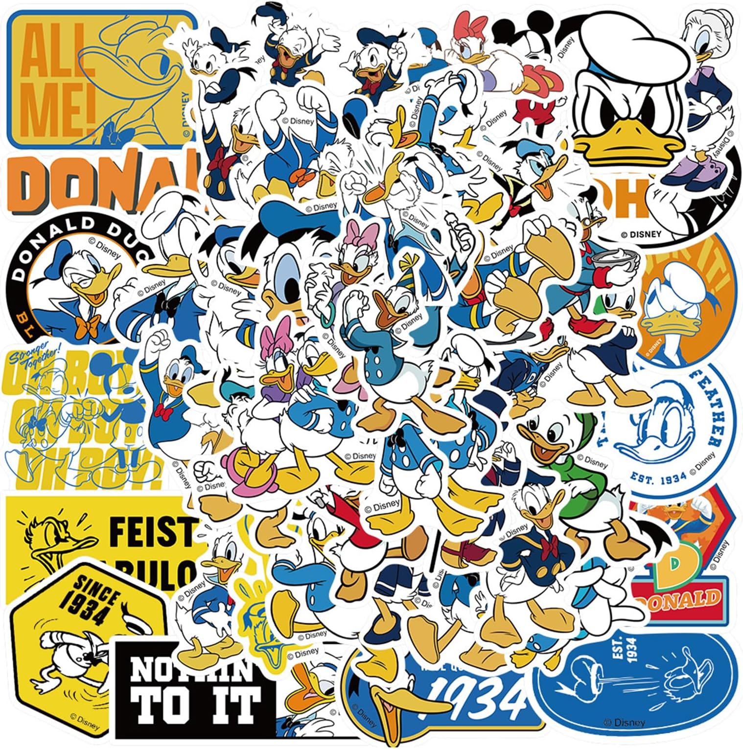 Amazon.com: 50pcs Cartoon Donald Duck Stickers for Water Bottles, Cute ...