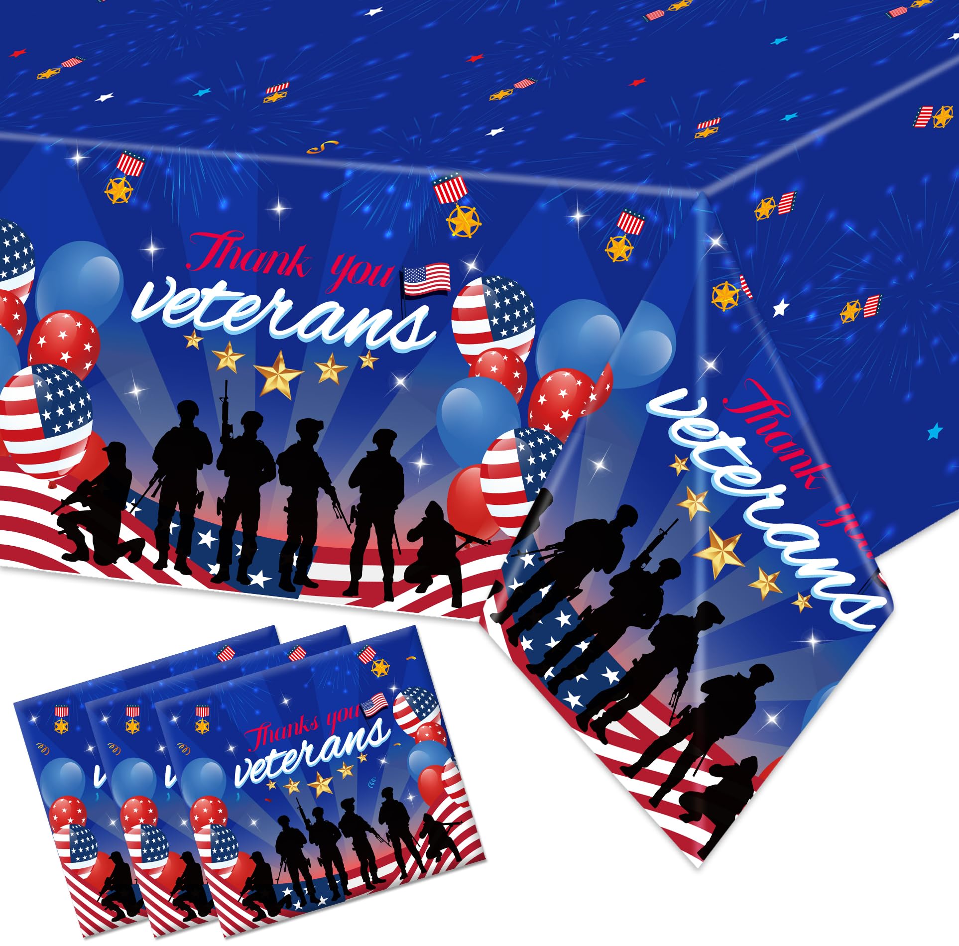 Amazon.com: XHCYGWY 3pcs Veterans Day Decorations Tablecloth 108x54 ...