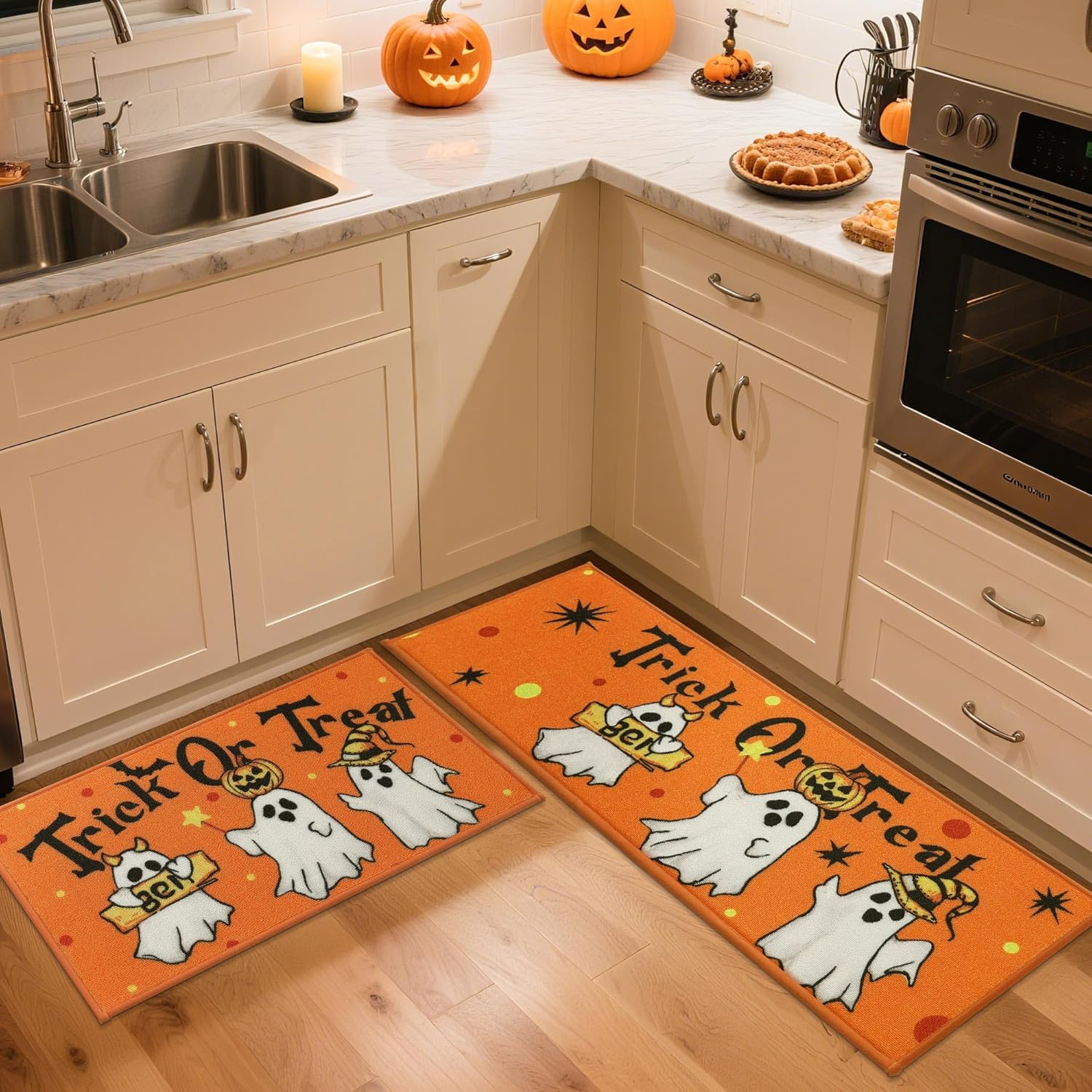 Amazon.com: JSEI Halloween Holiday Kitchen Mats for Floor, Non-Slip ...