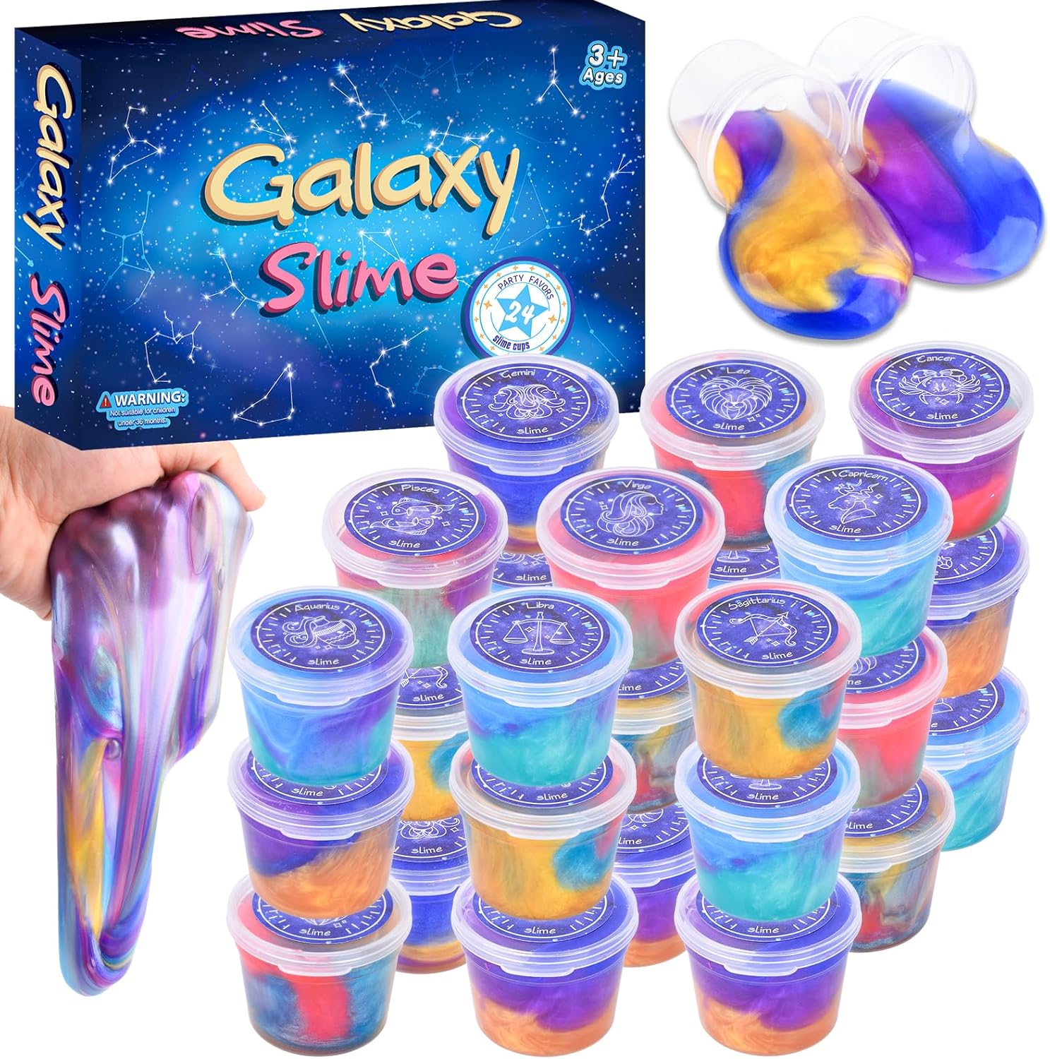 Amazon.com: 24 Pack Galaxy Slime Kit, Galaxy Slime Cup Party Favors for ...