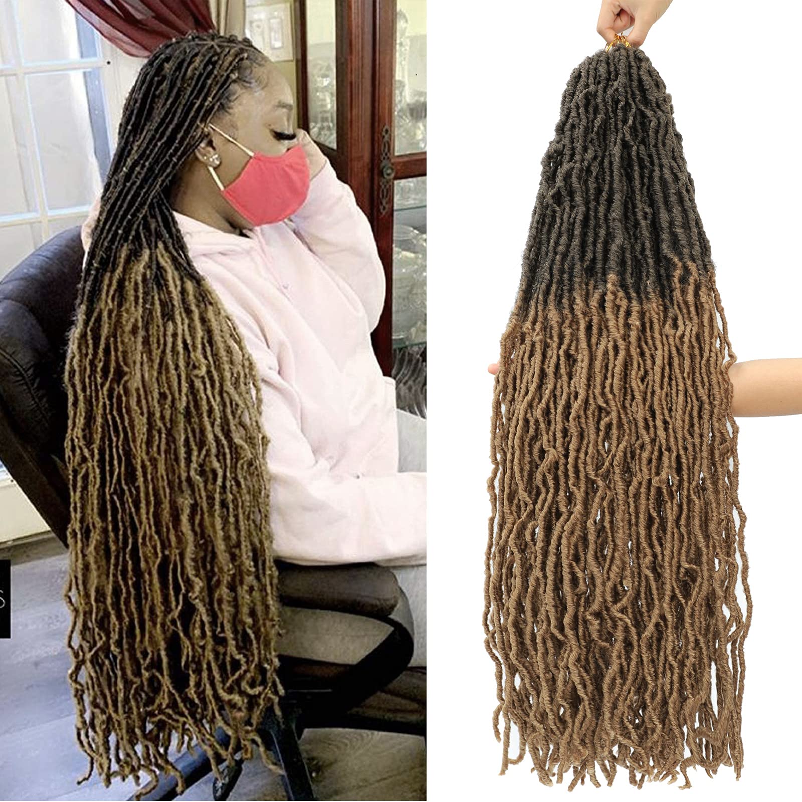 Buy New Faux Locs Crochet Hair 36Inch Pre-looped Super Long Extended ...