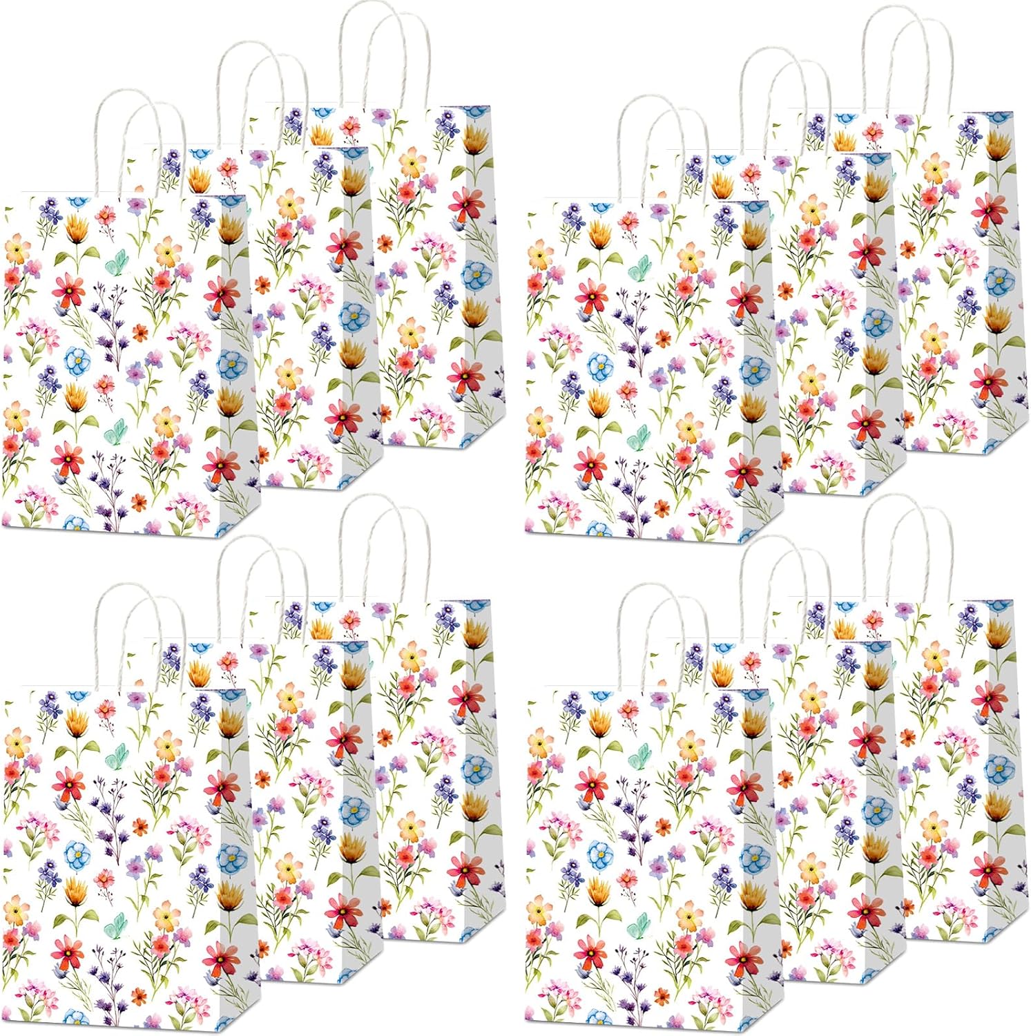 Amazon.com: CHUNNIN Wildflower Gift Bags Spring Floral Welcome Flower ...