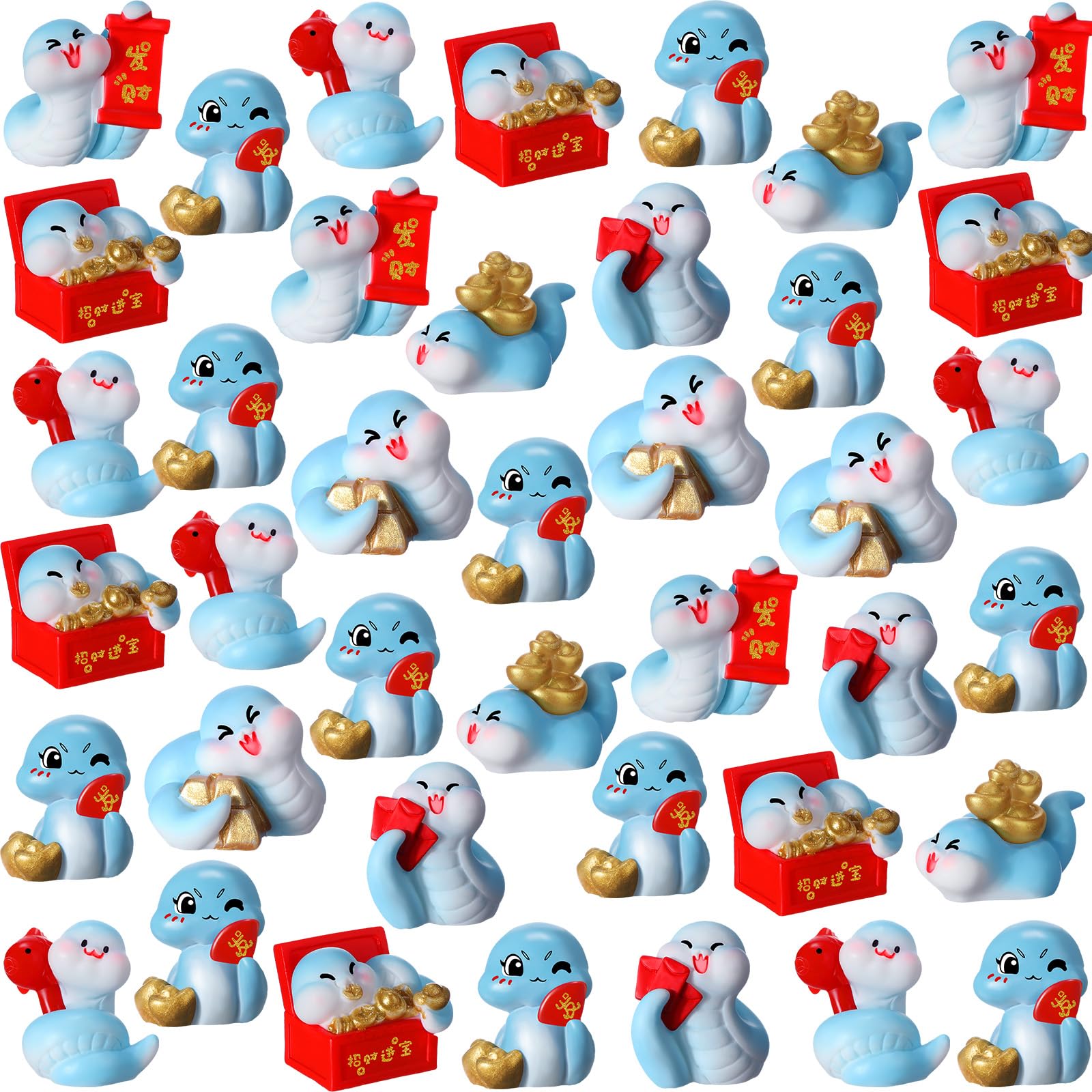Amazon.com: Hollowfly 40 pcs 2025 Snake Chinese Zodiac Figurines ...