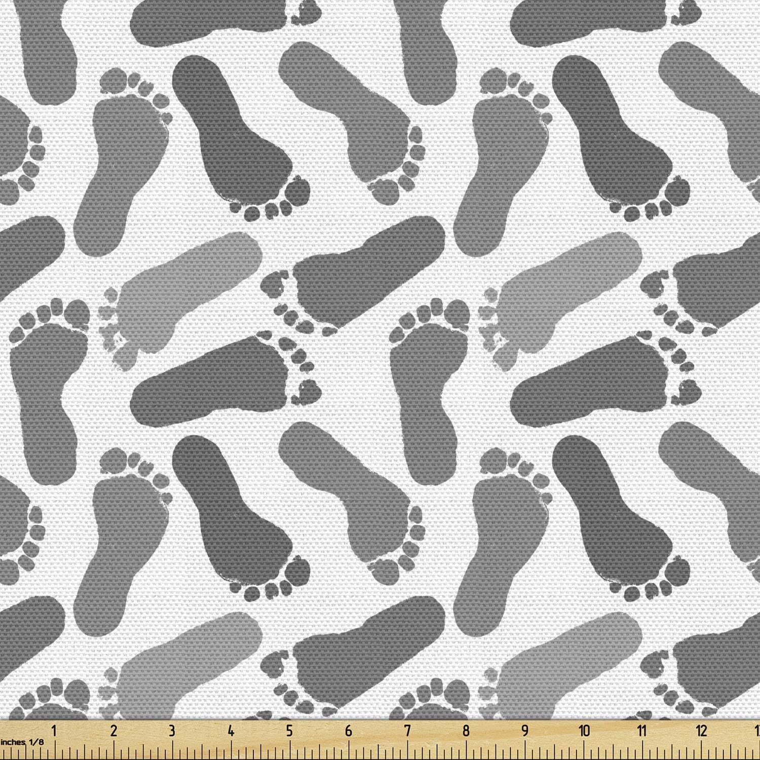Lunarable Footprint Fabric by The Yard, Multitude Continuous ...