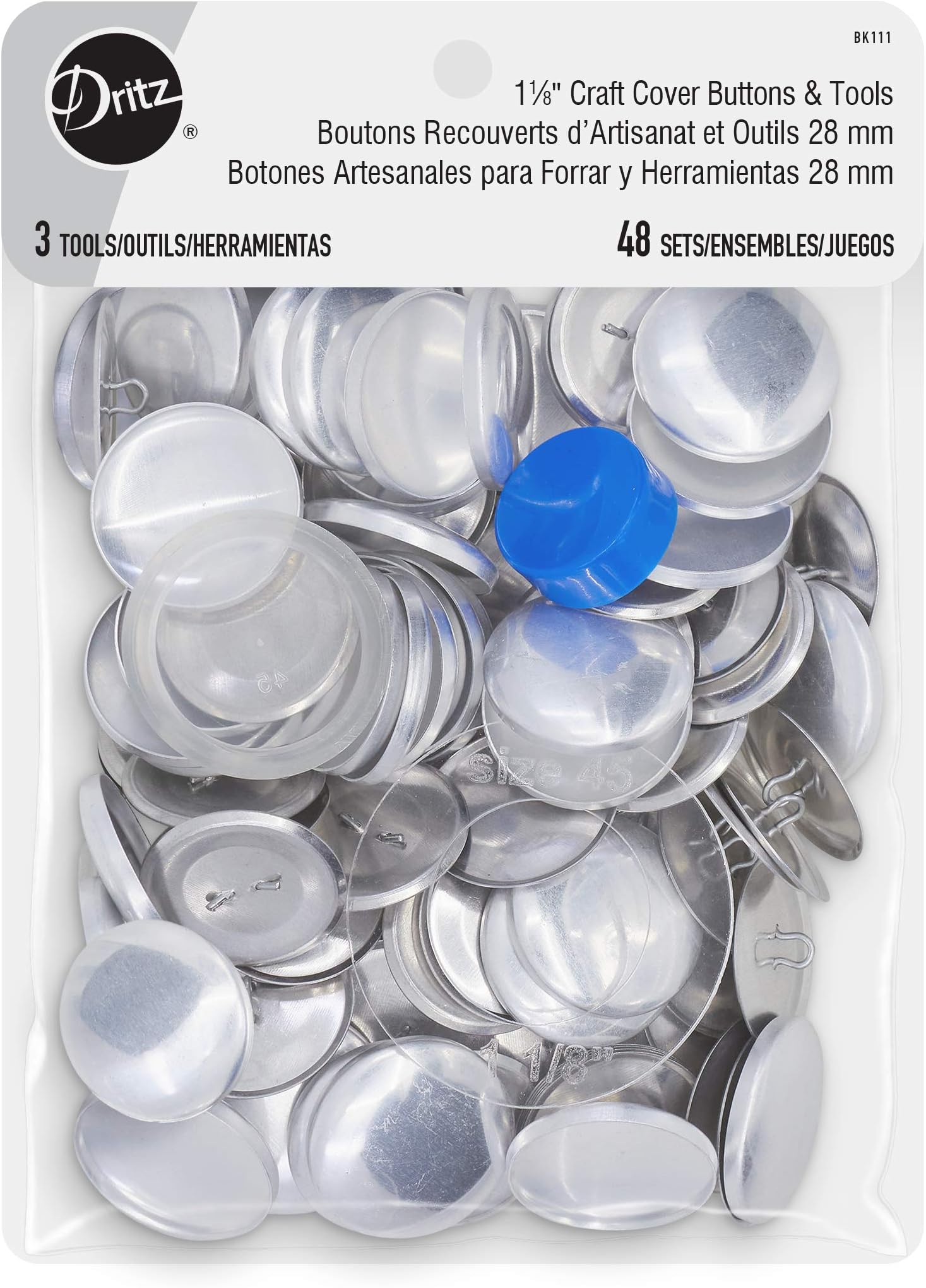 Amazon.com: 100 Buttons to Cover - Made in USA - Self Cover Buttons ...