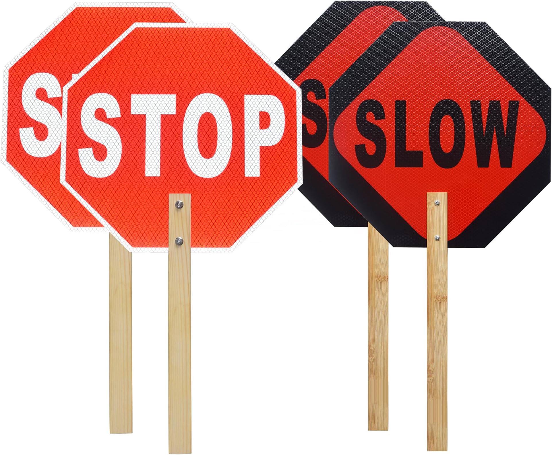 Cortina ABS Plastic Pole Mounted Paddle Sign, Stop/Slow,03-851-25-HD ...