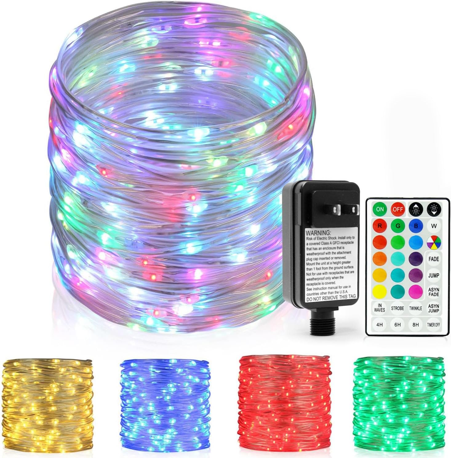Outdoor String Lights,80 Ft Rope Lights 240 LEDs Color Changing Lights ...