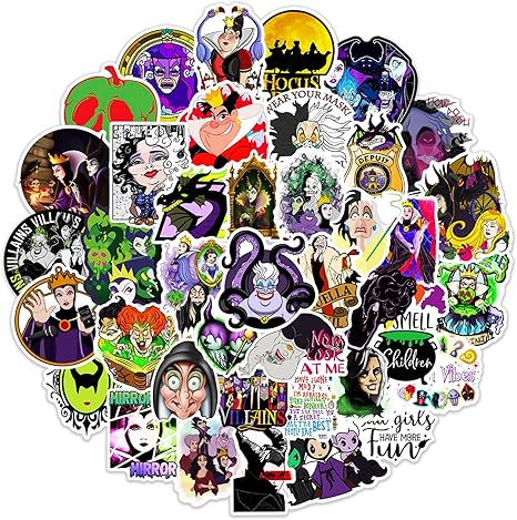 Amazon.com: TWGOGOTIC Cartoon Witch Villain Stickers 50pcs, Waterproof ...