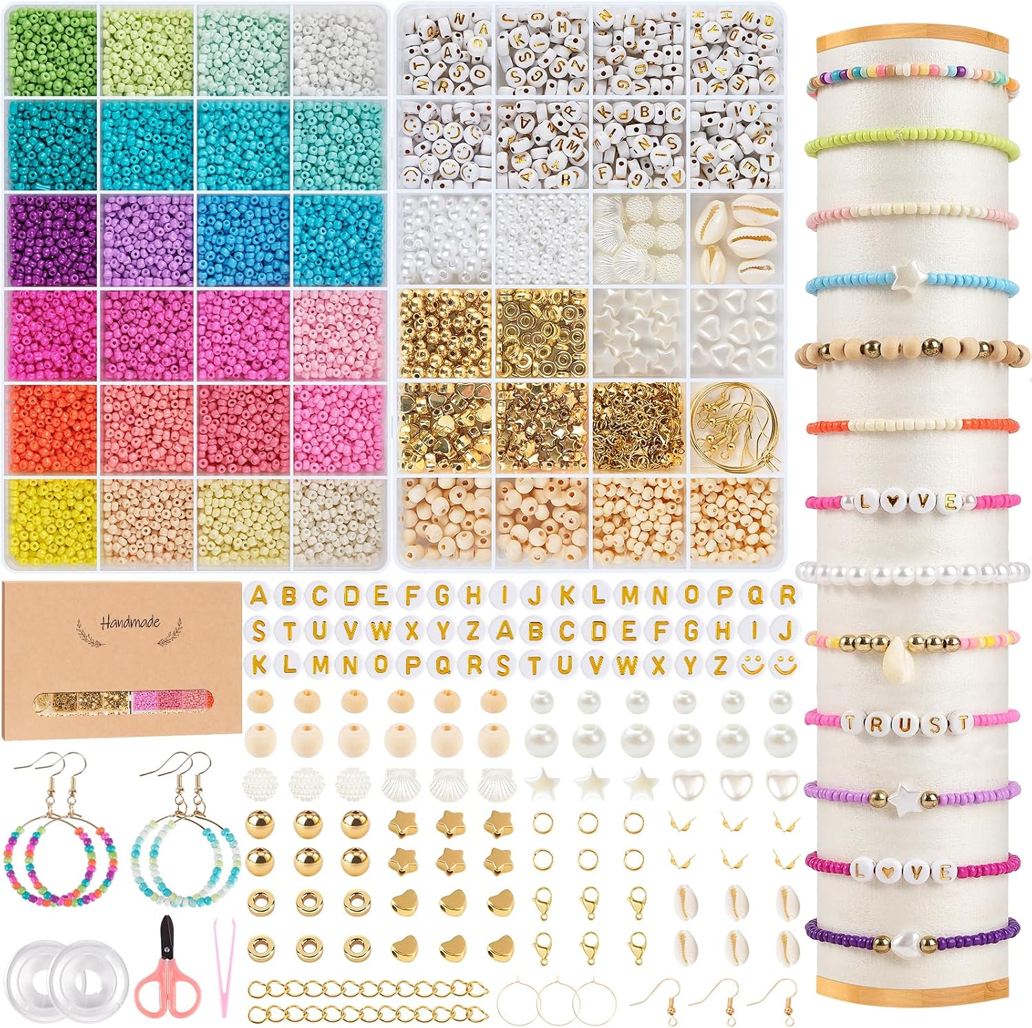 RUBY 3mm Perlen für Armbänder,24 Farben Perlen zum Auffädeln Perlen Set ...