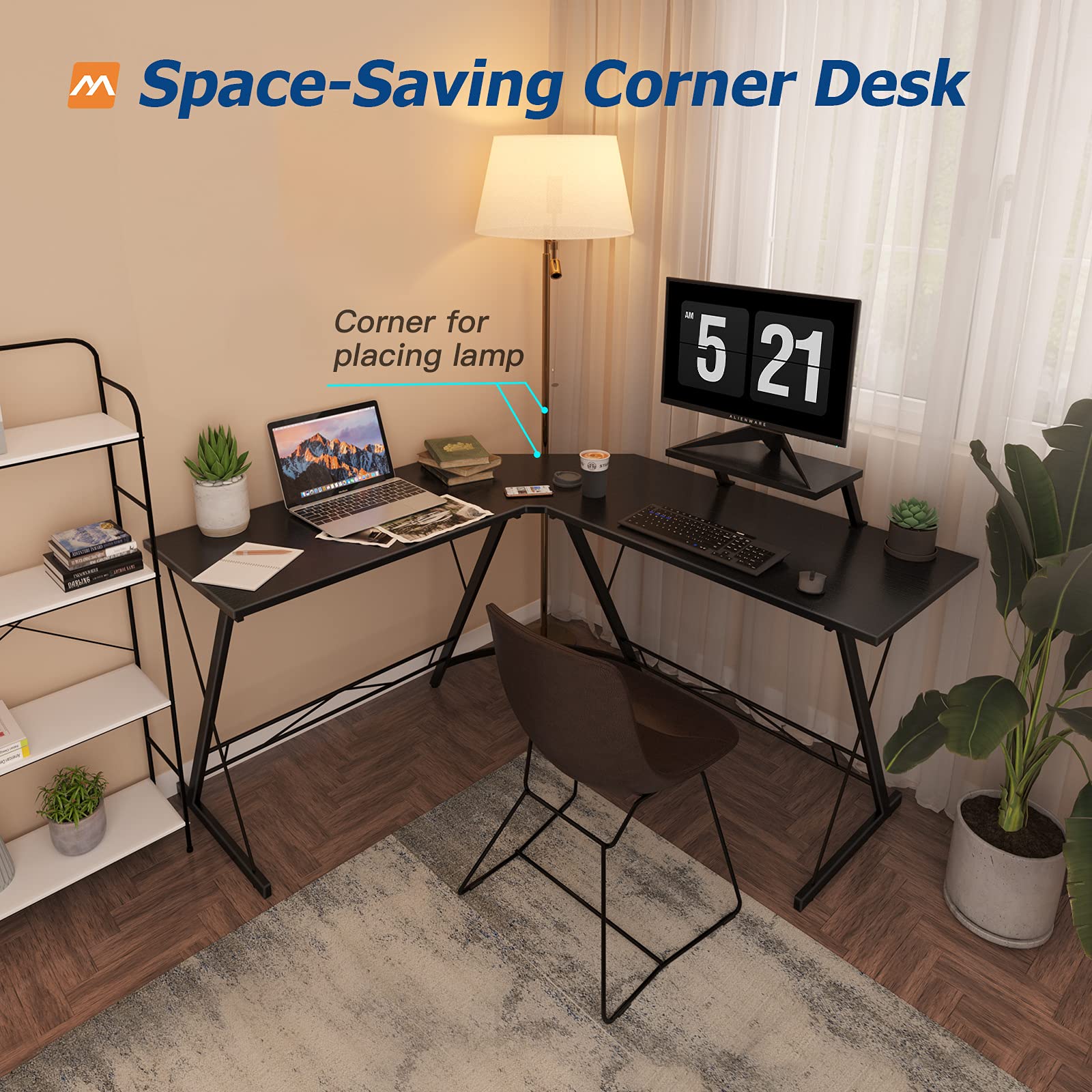 Coleshome Computer Desk L Shaped Gaming Desk, Computer Corner Desk with ...