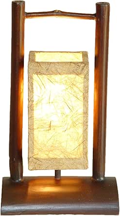 Exclusive Thai Decor Hand Made Teak Wood Table Lamp from Northern ...