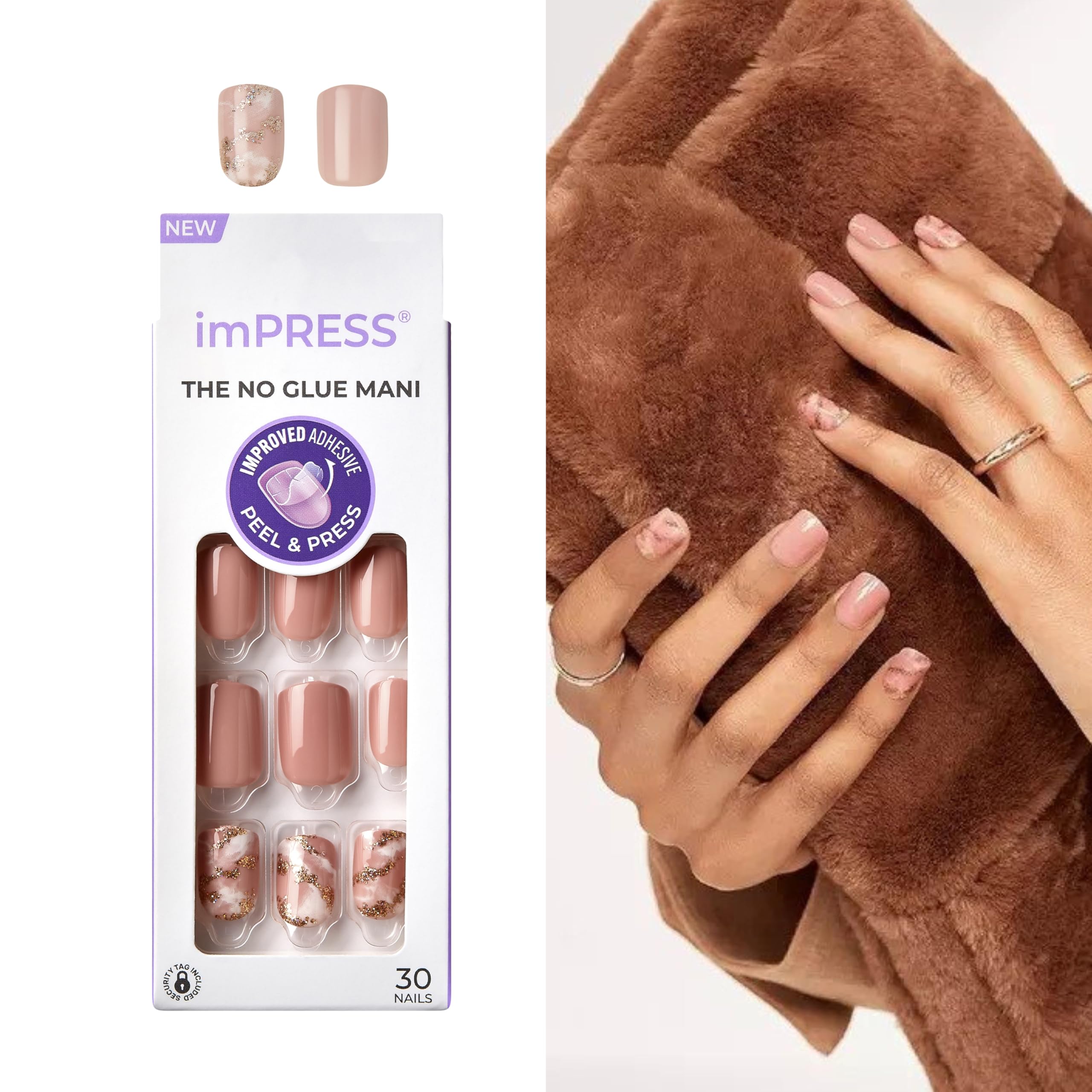 Amazon.com: KISS imPRESS No Glue Mani Press On Nails, Design, 'Kingdom ...