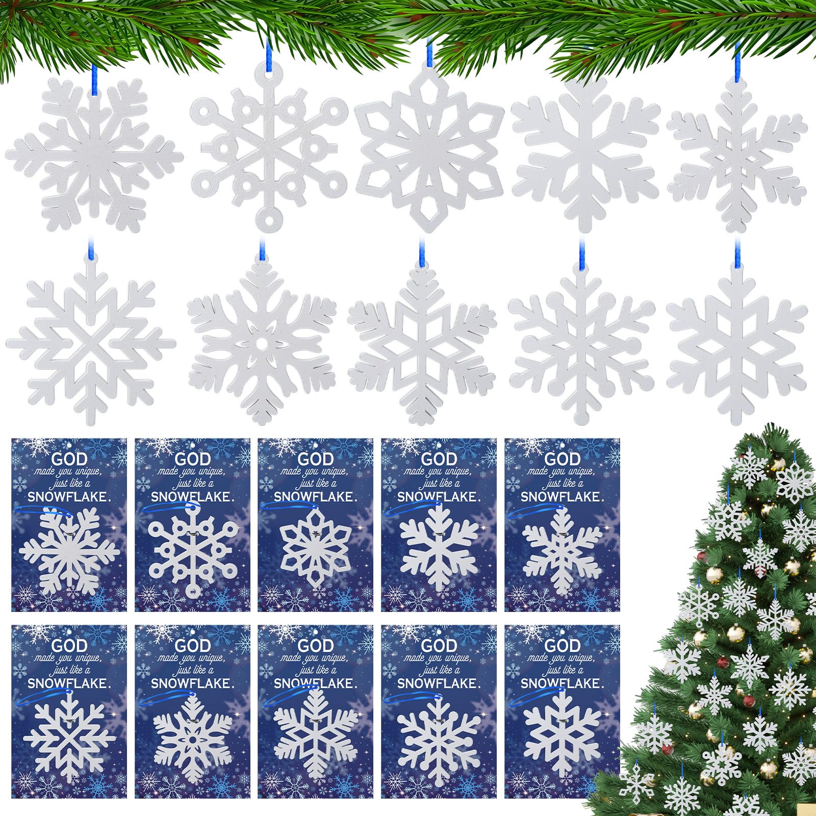 Amazon.com: CroBlissful 24 Sets Christmas Religious Gift Snowflake ...
