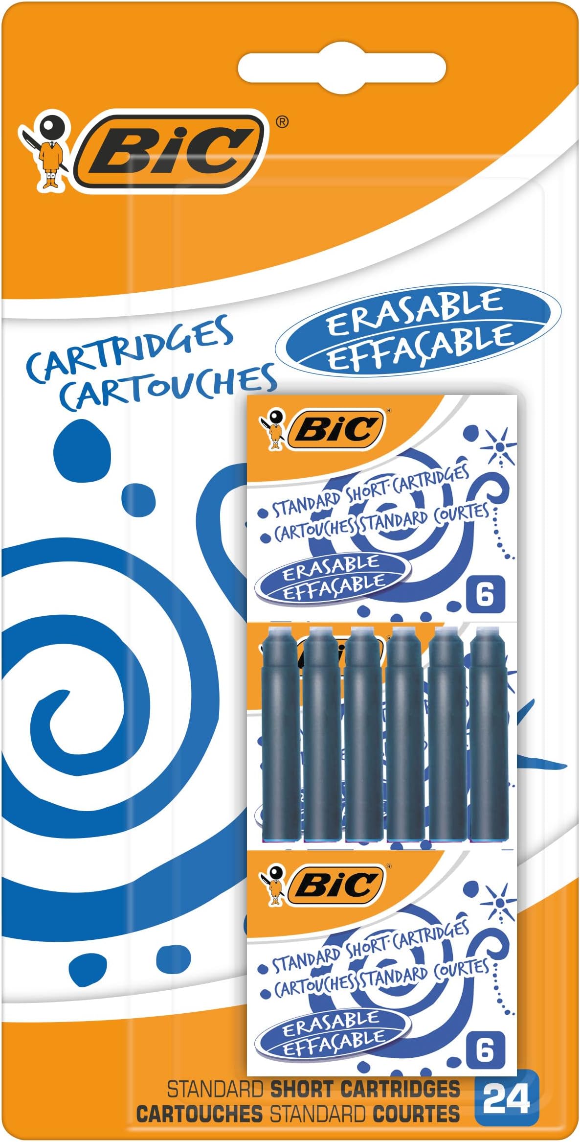 Cross 8931 Fountain Pen Ink Cartridges (Erasable) Pack of 6 Blue ...