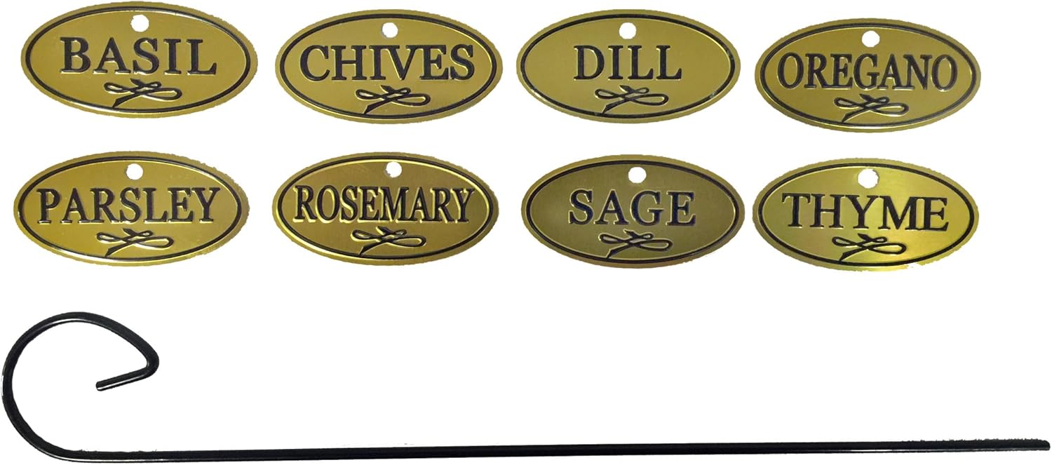Amazon.com : Bosmere H300 Plant Markers, Brass Plated Herb Tags with 10 ...