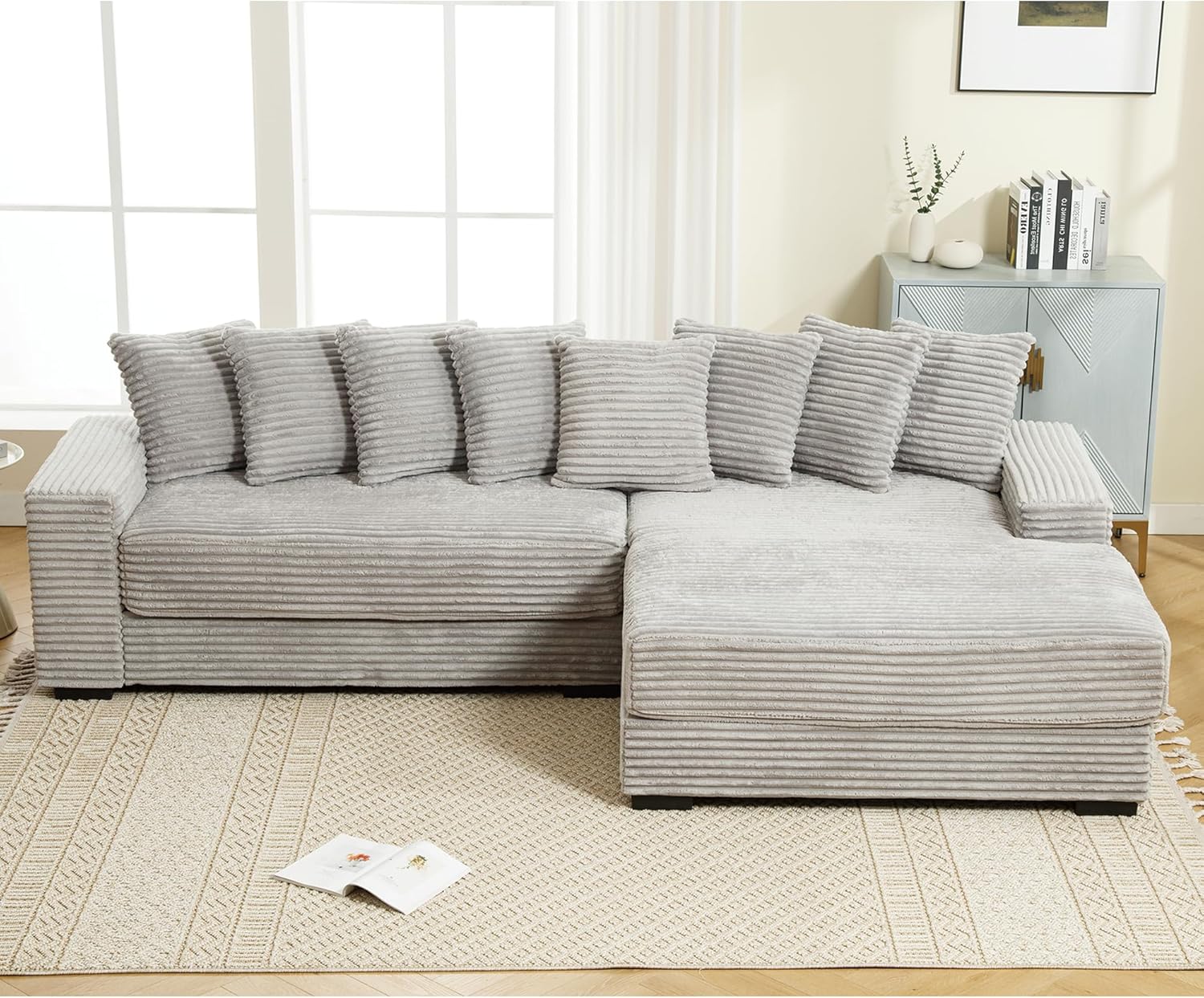 Amazon.com: Right Facing Oversized Two-Piece Modular Sectional Sofa ...