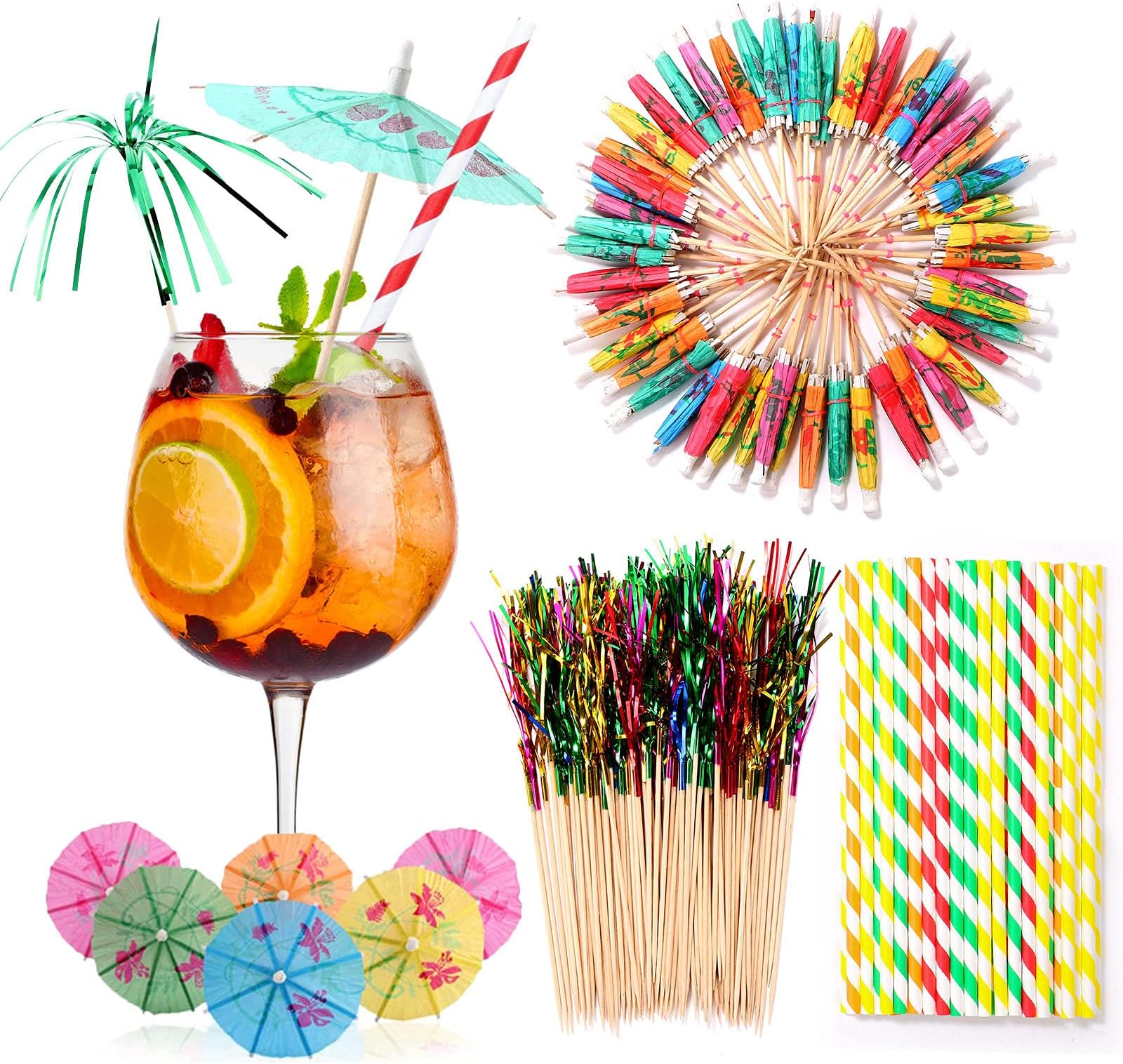 Amazon.com | HOMICO 200 Pcs Cocktail Party Decorations with Cocktail ...