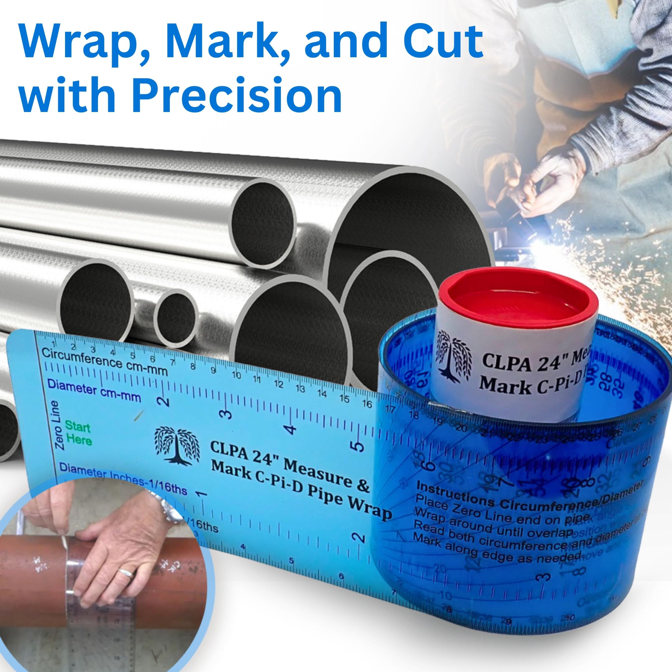 Snapklik.com : CLPA 24" Diameter Measure & Mark C-Pi-D Pipe Wrap Around ...