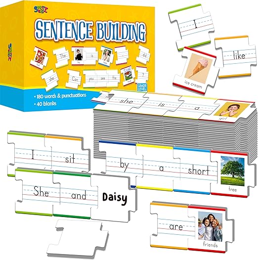 Amazon.com: 110PCS Sentence Building, Double-Sided Puzzles 180 Sight ...