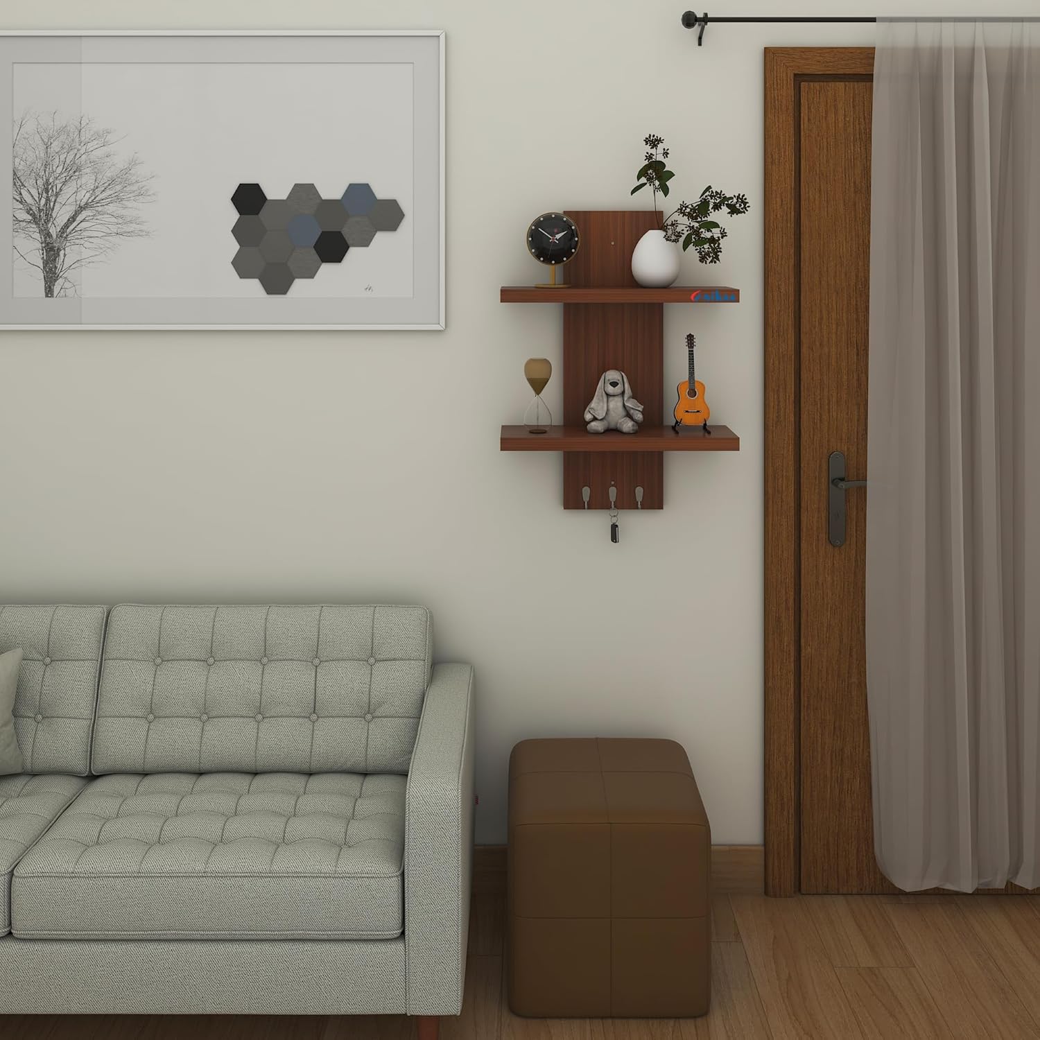 Anikaa Sentry Key Chain Holder Wall Key Stand Key Hanger with 3 Hooks ...