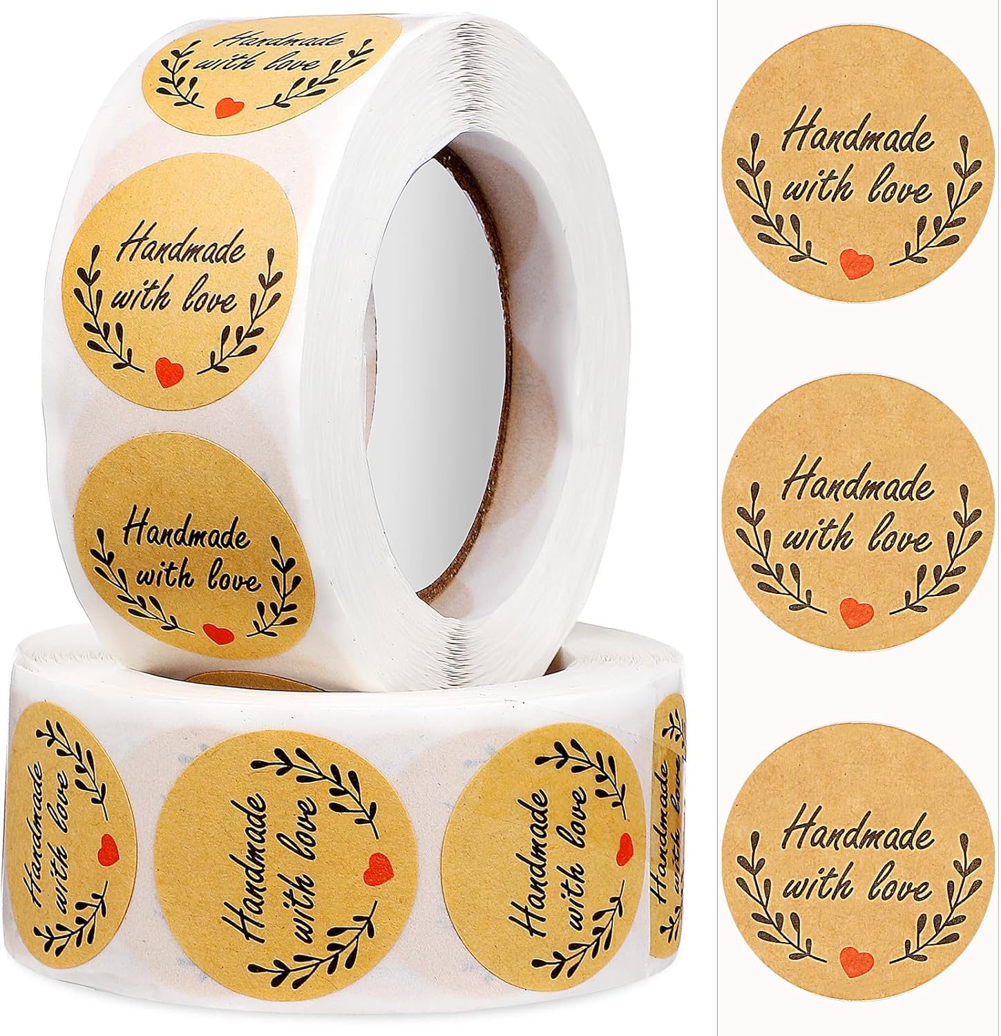 Amazon.com : VICASKY 2pcs 500 Kraft Paper Labels Stickers Handmade with ...