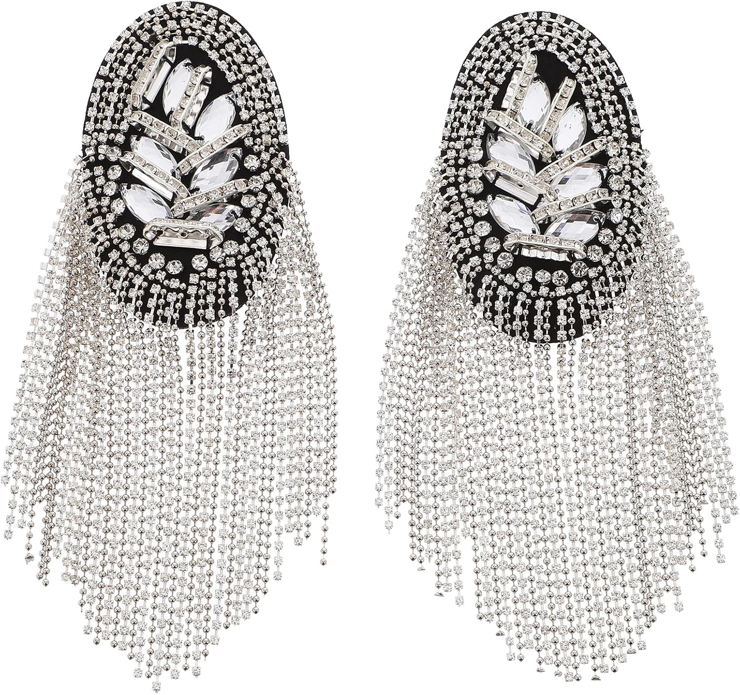 Amazon.com: TENDYCOCO 1 Pair Tassel Epaulet Shoulder Pads Rhinestone ...