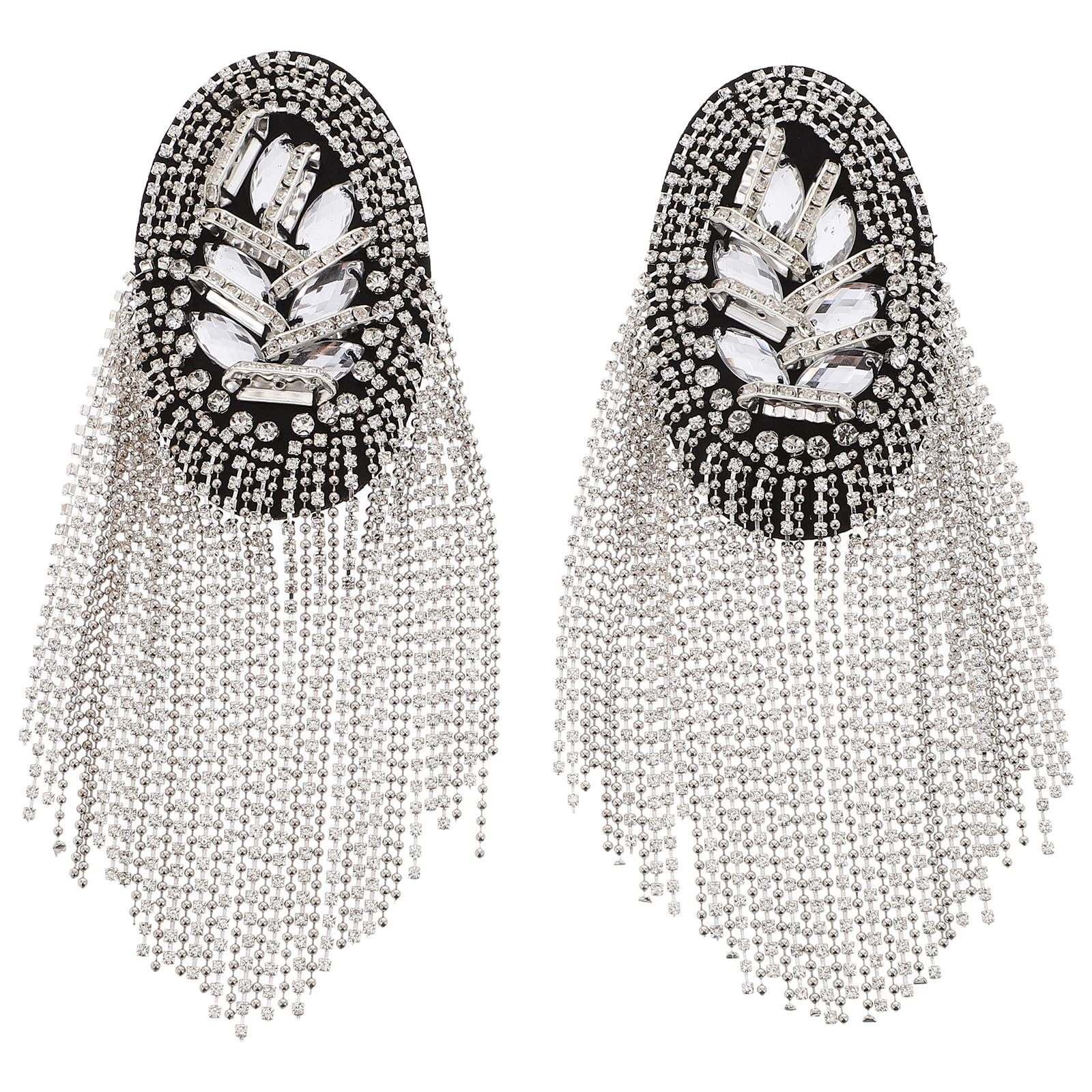 Amazon.com: TENDYCOCO Tassel Epaulet Shoulder Pads Rhinestone Shoulder ...