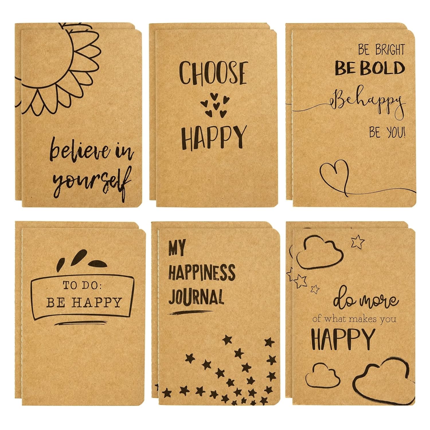 Paper Junkie Kraft Notebook Bulk - 12-Pack Lined Pocket Notebook ...