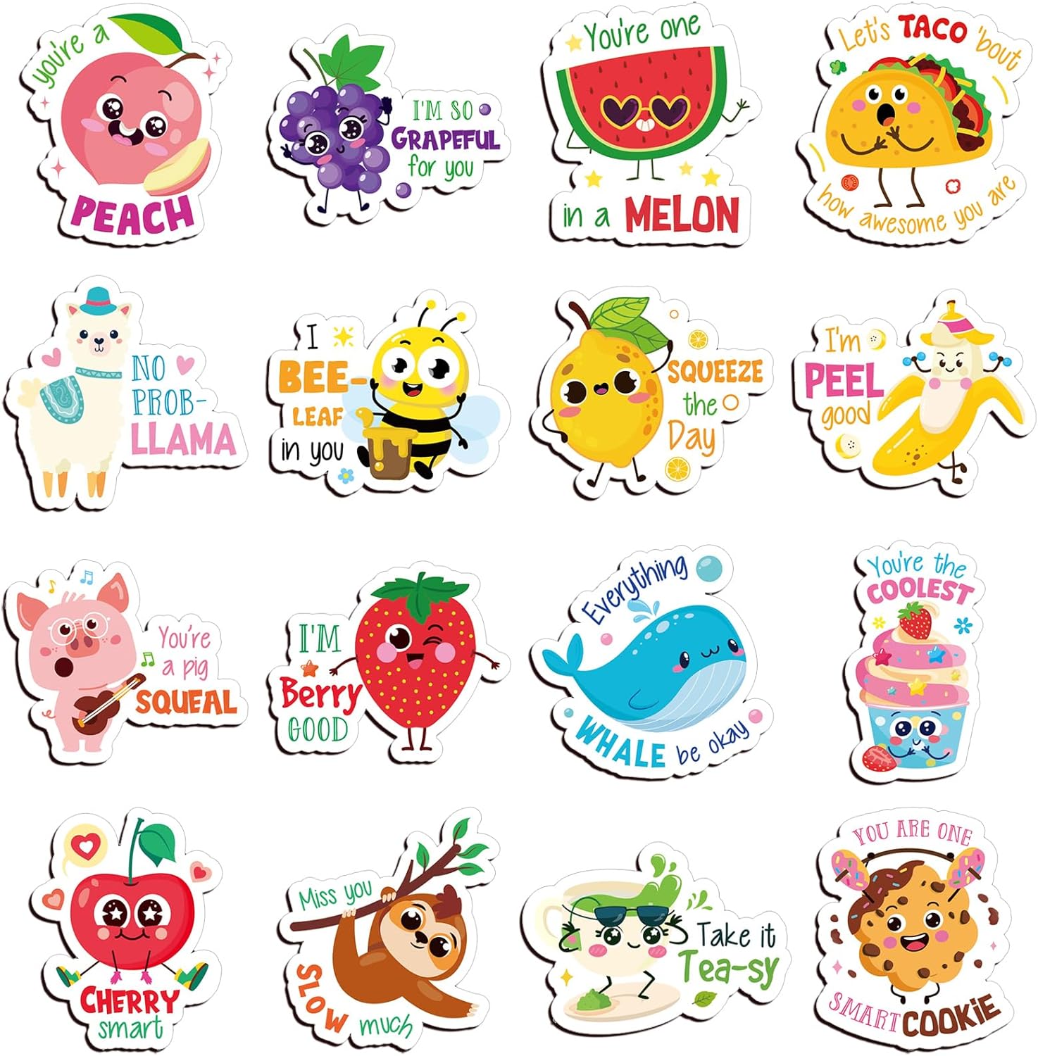 Amazon.com: Kanayu 16 Pcs Cute Fridge Magnets Fun Puns Magnetic ...