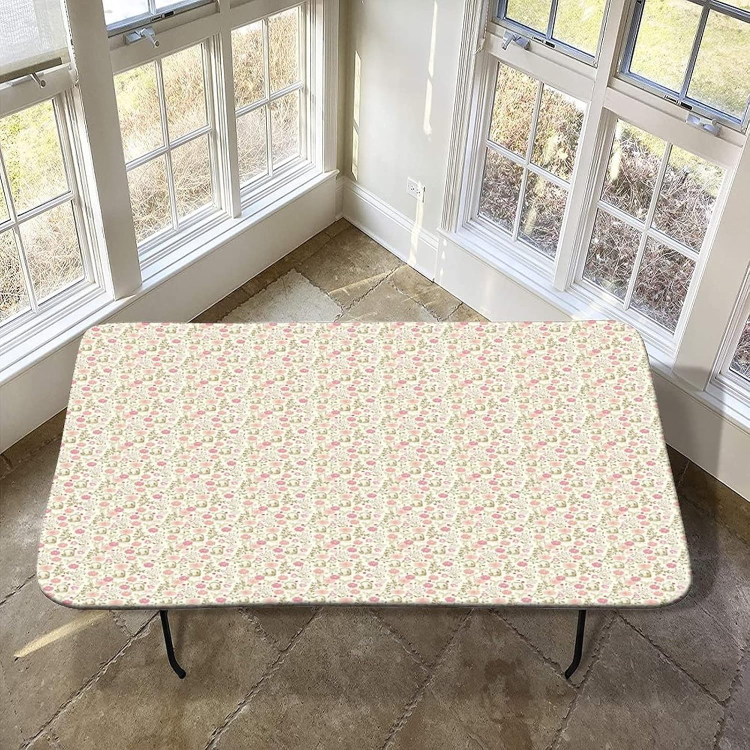 Amazon.com: XISUNYA Floral Decorative Elastic Fitted Tablecloth, 36" x ...