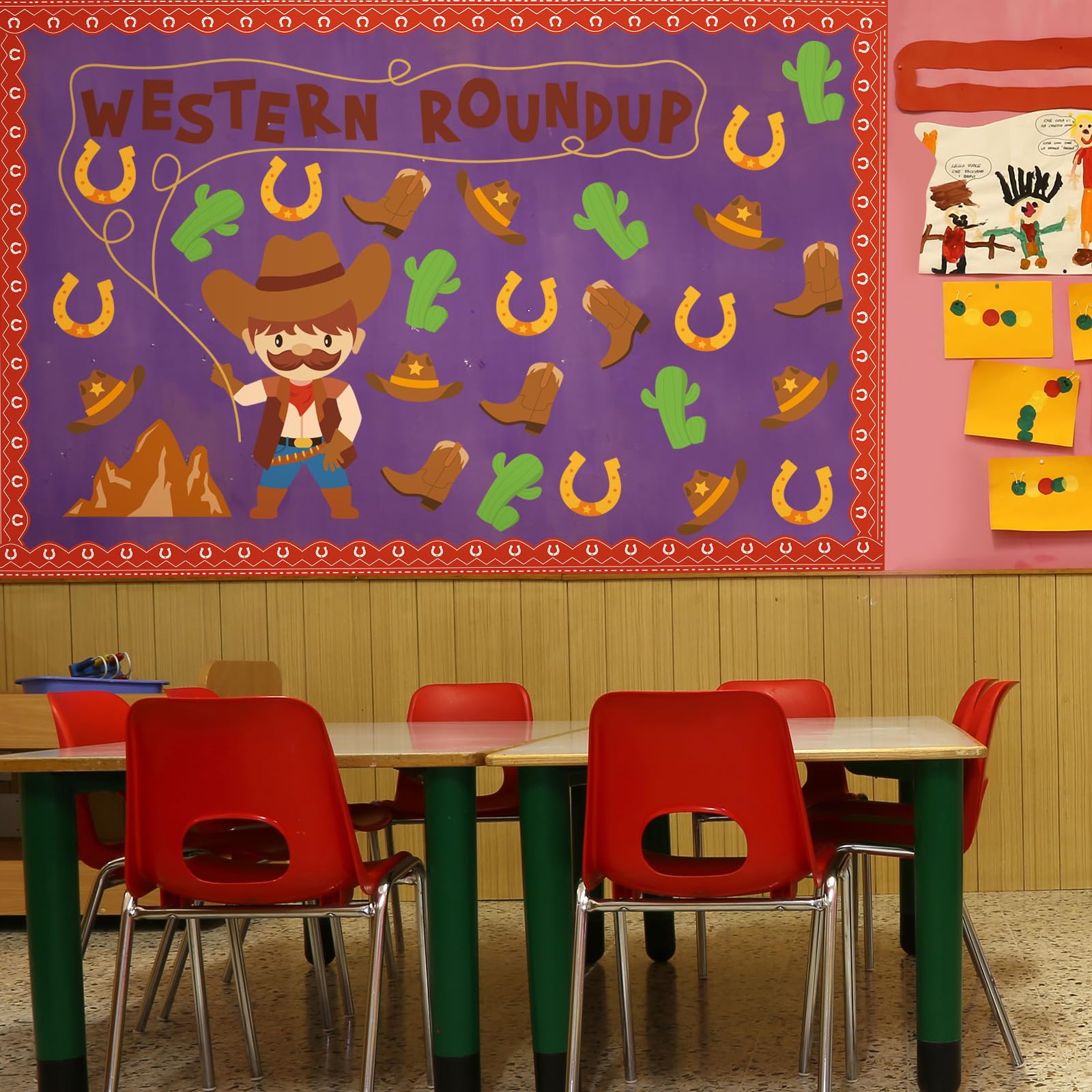 Western Bulletin Board Western Cowboy Bulletin Board Set - Wild West ...