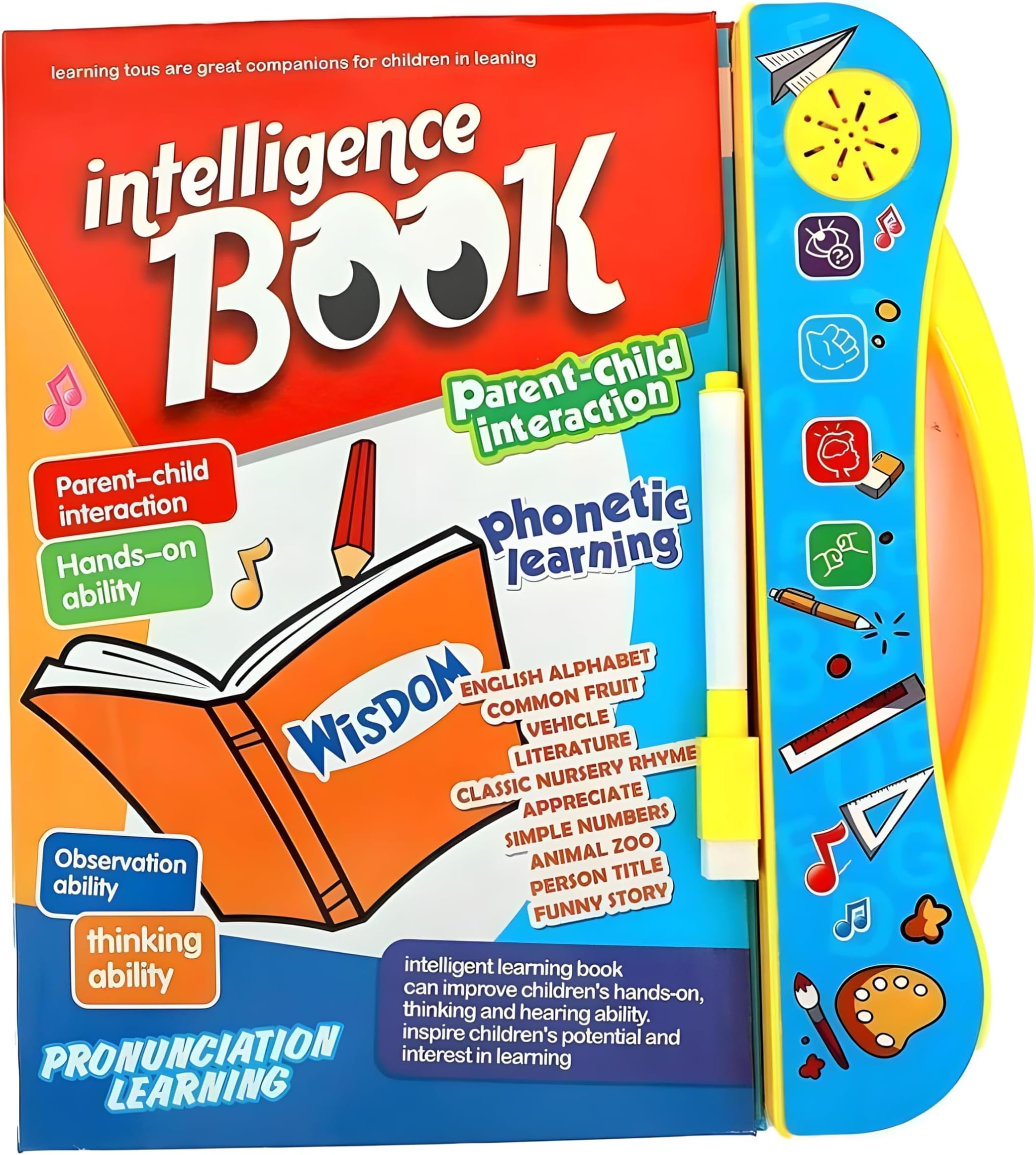 Toybot Interactive Children Book - Sound Book with Numbers, Letters, Animals, Relationships ...