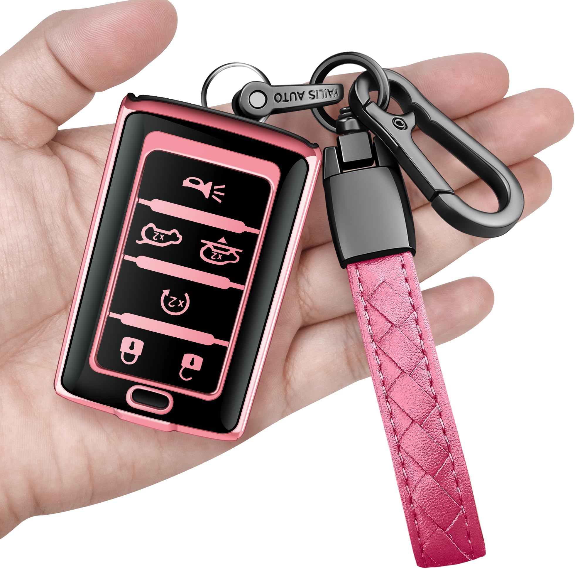 Amazon.com: WSAuto Key Fob Cover with Metal Keychain Compatible with ...