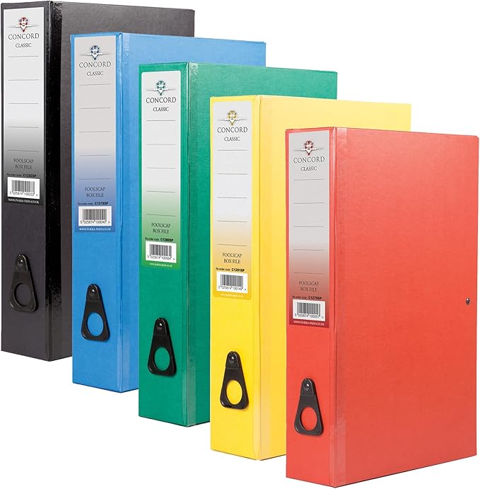 Pukka Pad, Concord Classic Foolscap Box Files – 5 Pack of Filing Boxes ...