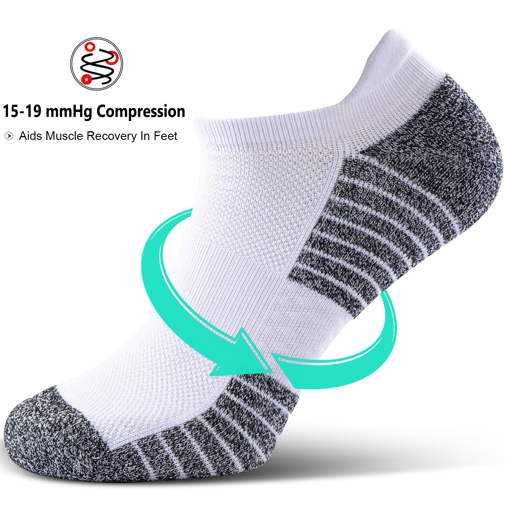 Snapklik.com : SITOISBE No Show Sports Compression Running Socks For ...