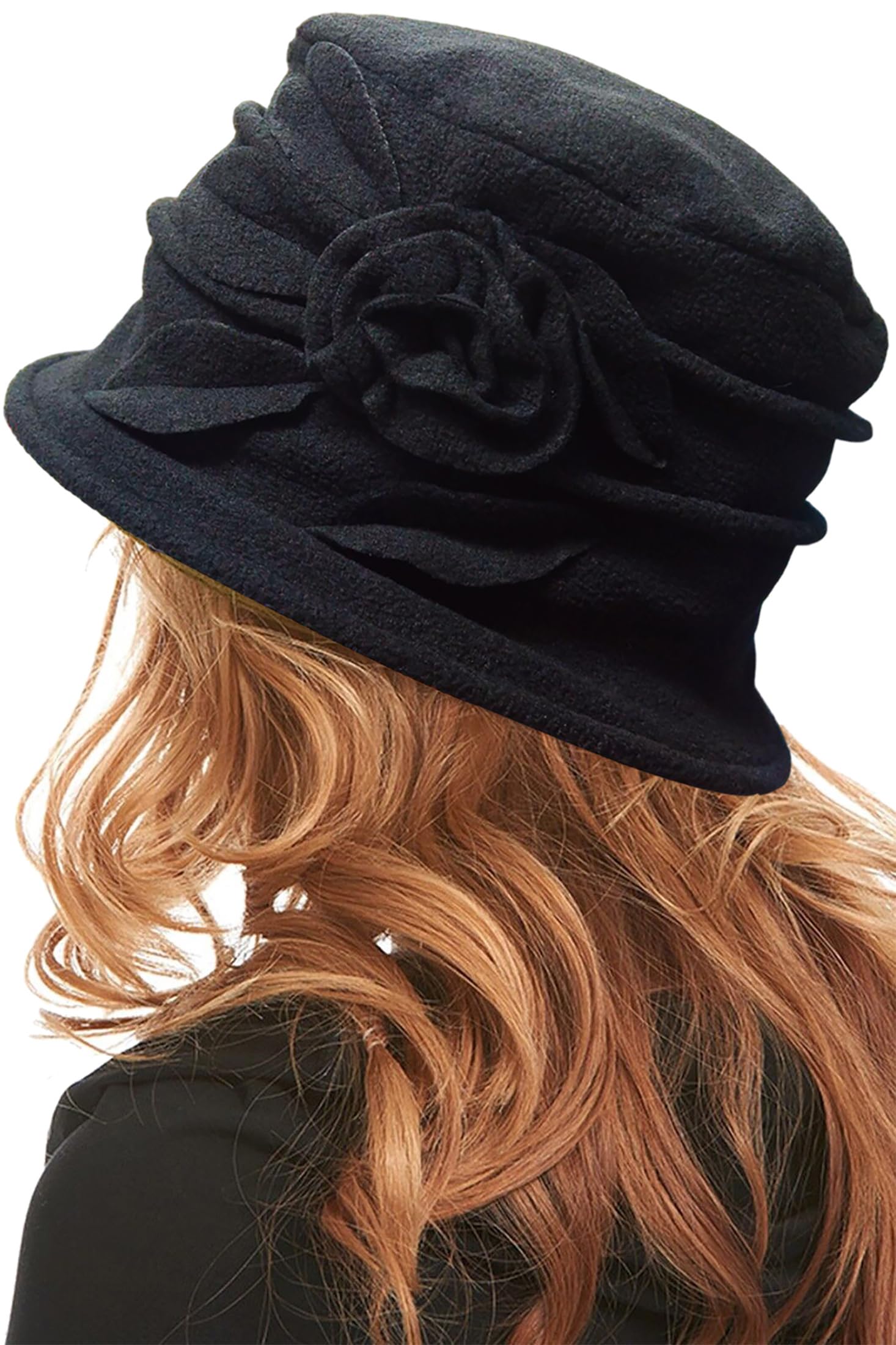 Polar Fleece Fashion Women-Cloche-Hat, 1920s Vintage Womens-Felt-Hat ...