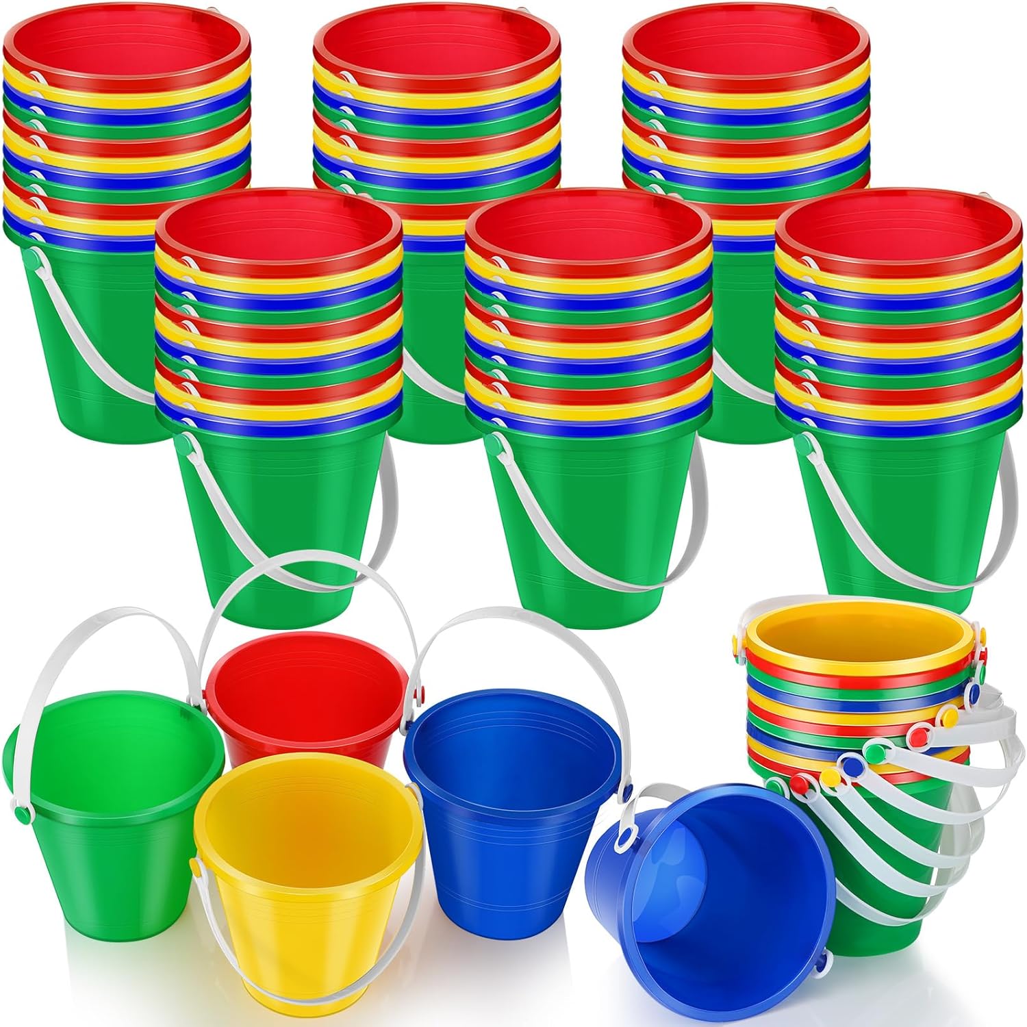 Amazon.com: Didaey 100 Pieces 5 Inch Beach Sand Toys Beach Pail Sand ...