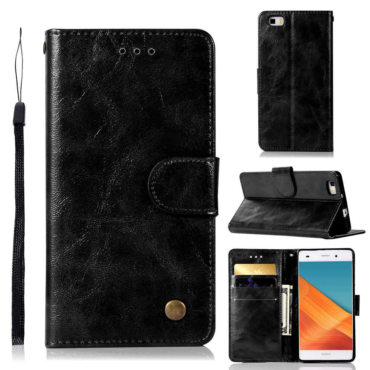 Huawei P8 Lite Case, Huawei P8 Lite Cover Thin Flip Cover Case Grip ...