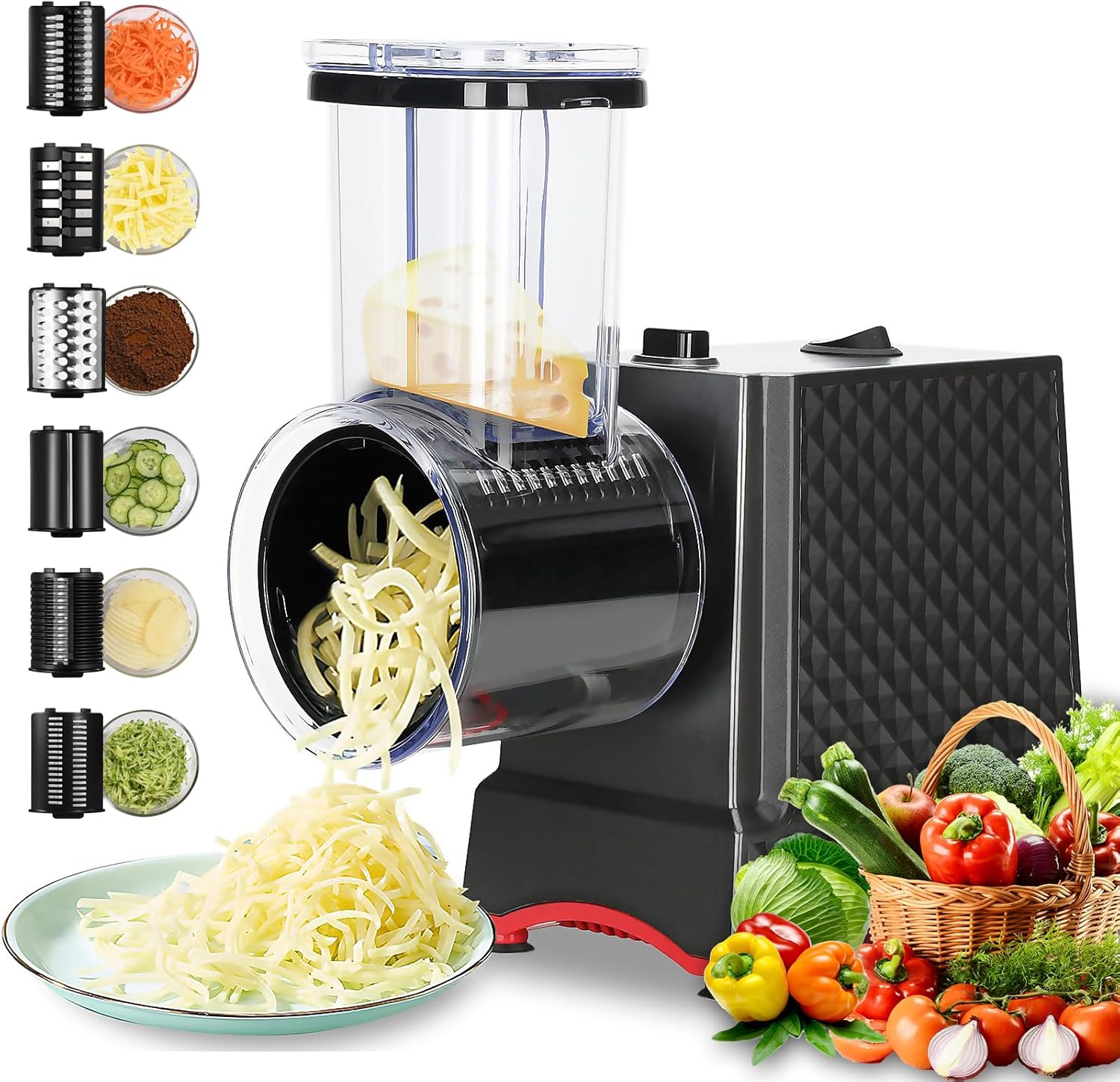 Amazon.com: YOTAN Electric Cheese Grater, Electric Slicer Shredder with ...