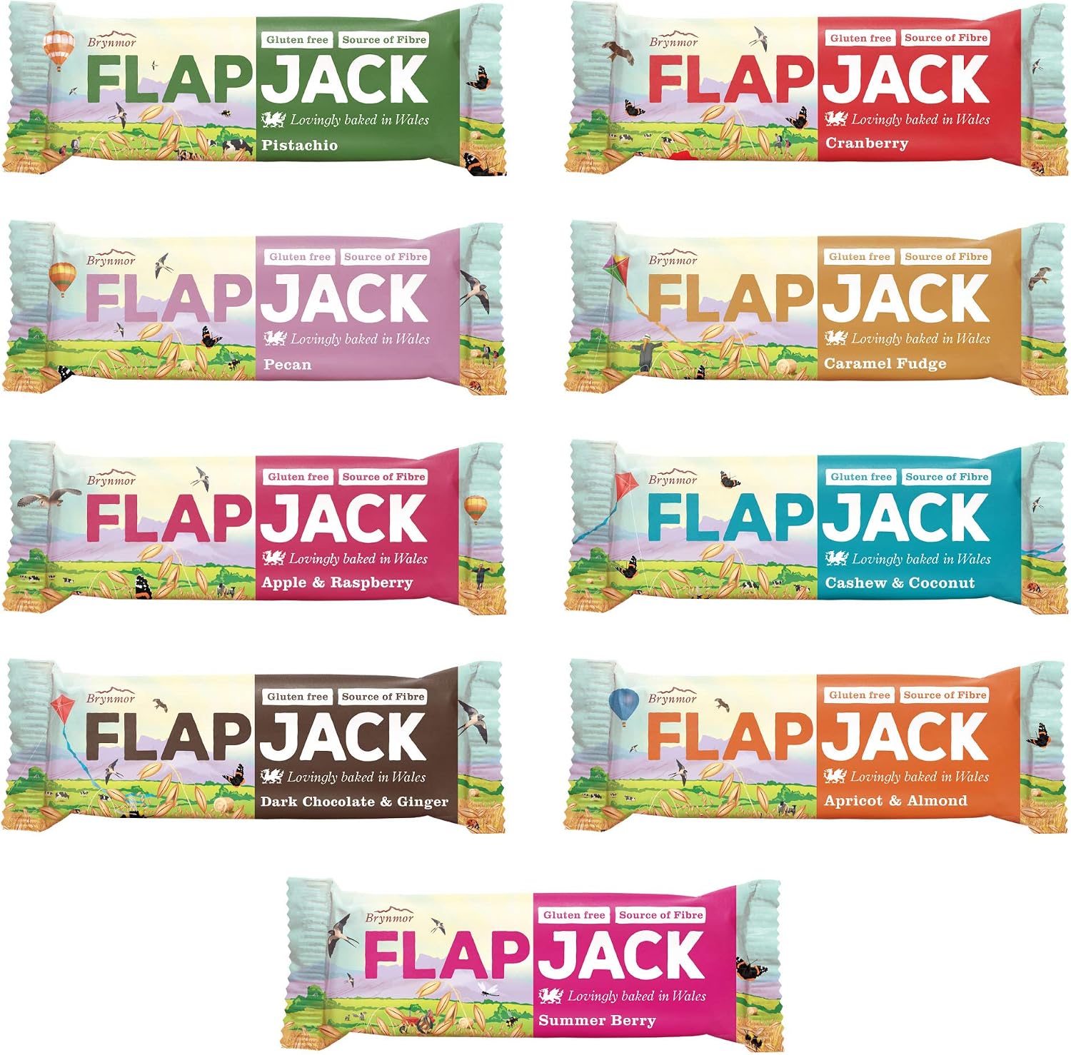 Brynmor Gluten Free Flapjacks Mixed Case Selection (9 x 80g) : Amazon ...