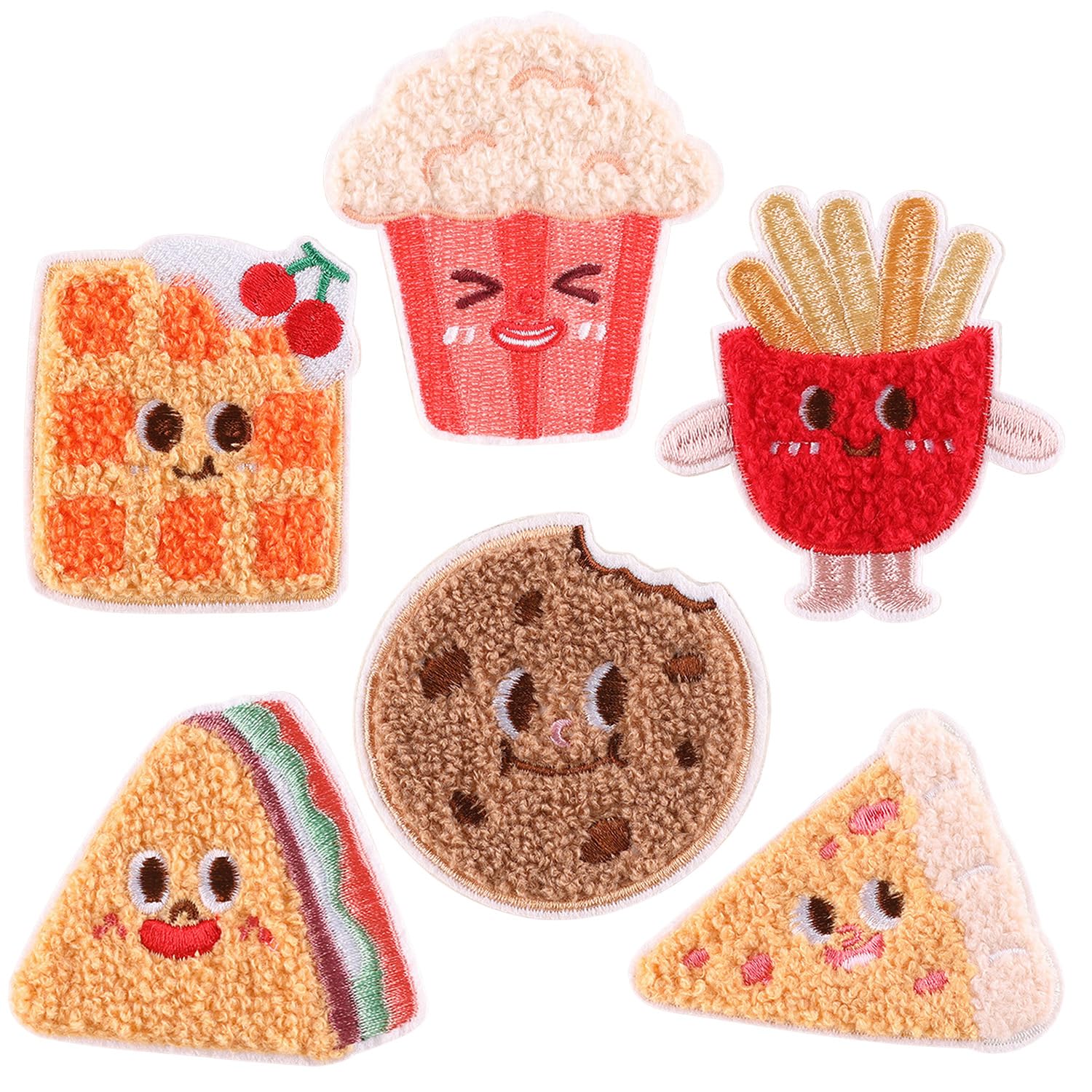 Amazon.com: Cute Food Embroidered Patches - Adorable Designs, 6 Pieces ...