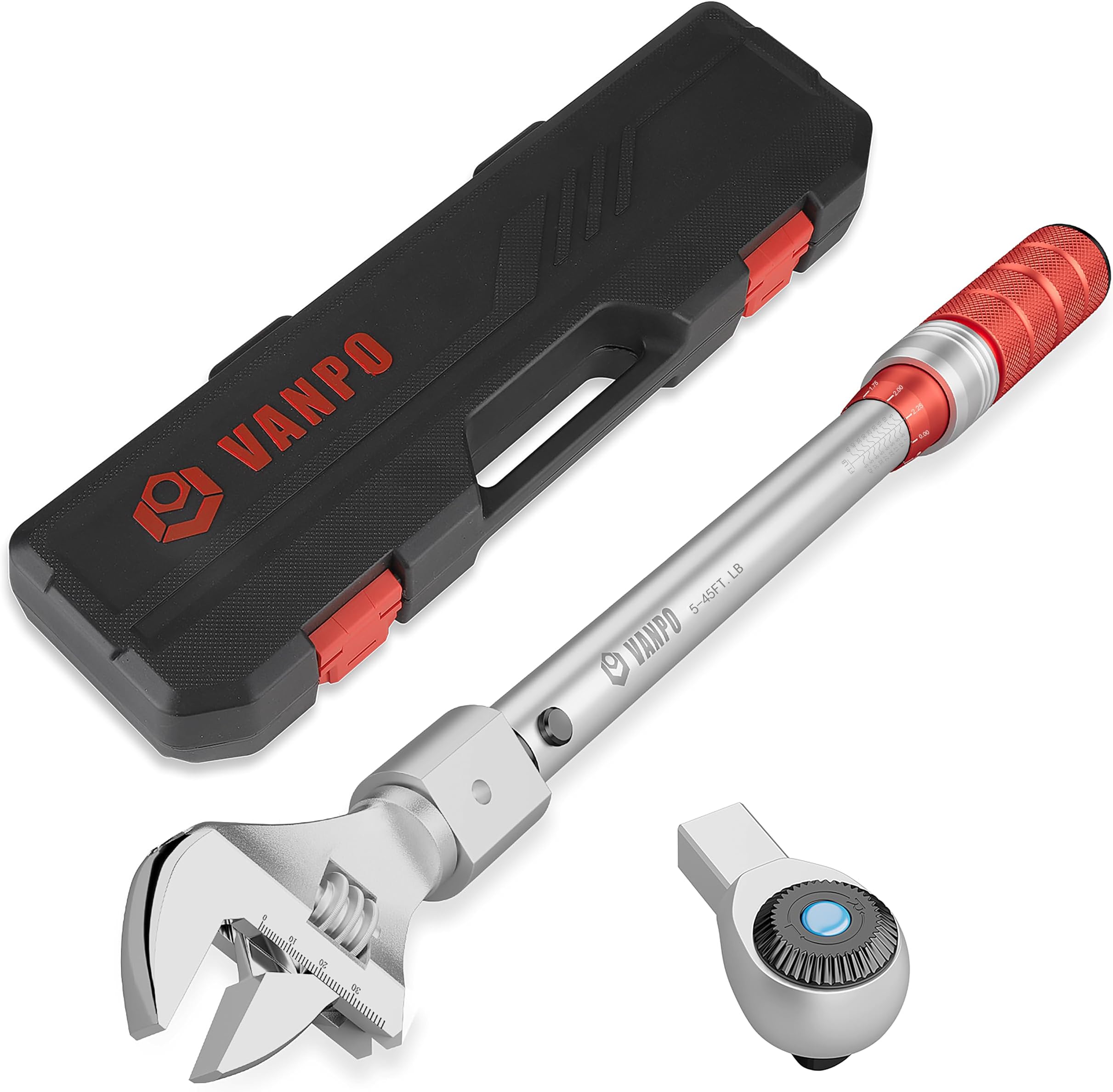 HOTBEST Adjustable Torque Wrench, 5-25 NM Adjustable Jaw 30mm Steel ...