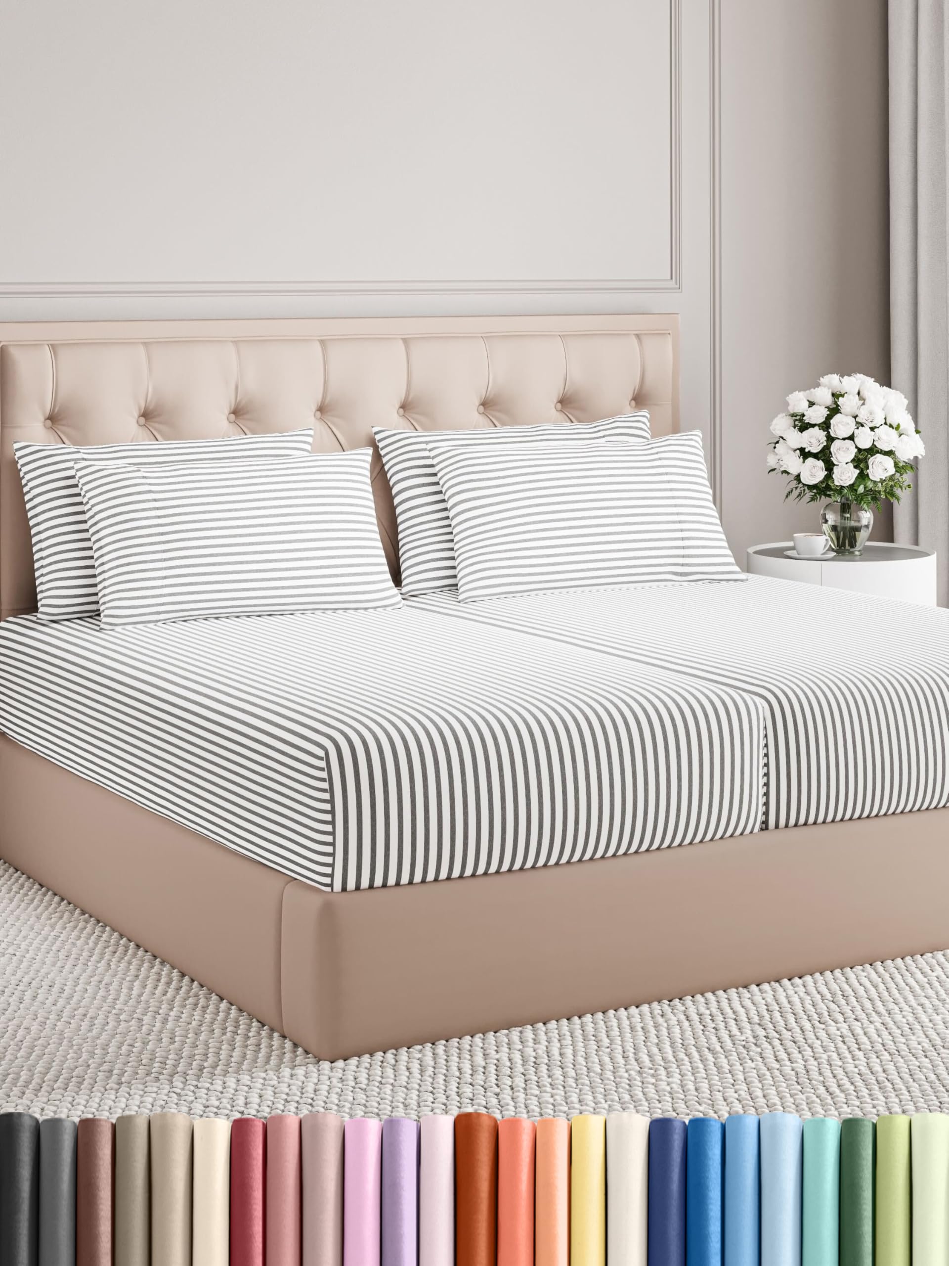 Amazon.com - Split King 7 Piece Sheet Set - Breathable & Cooling Sheets ...